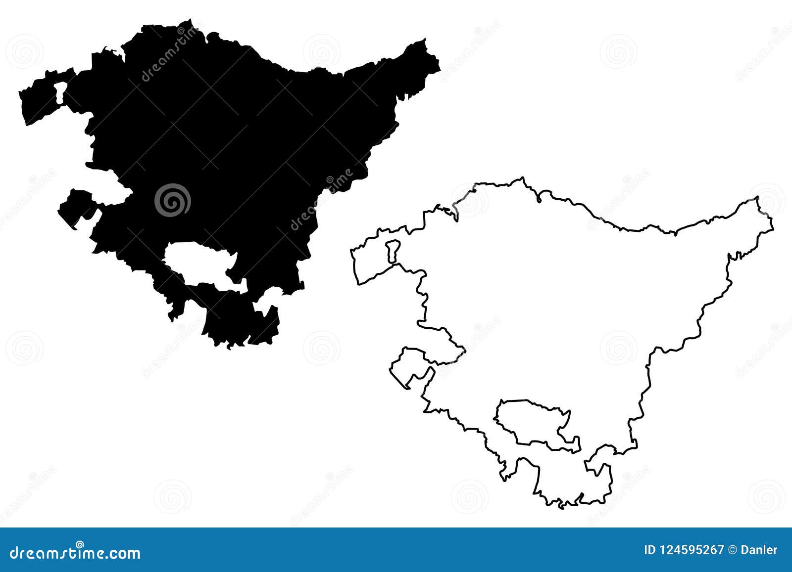 Basque Country map vector stock vector. Illustration of europe - 124595267