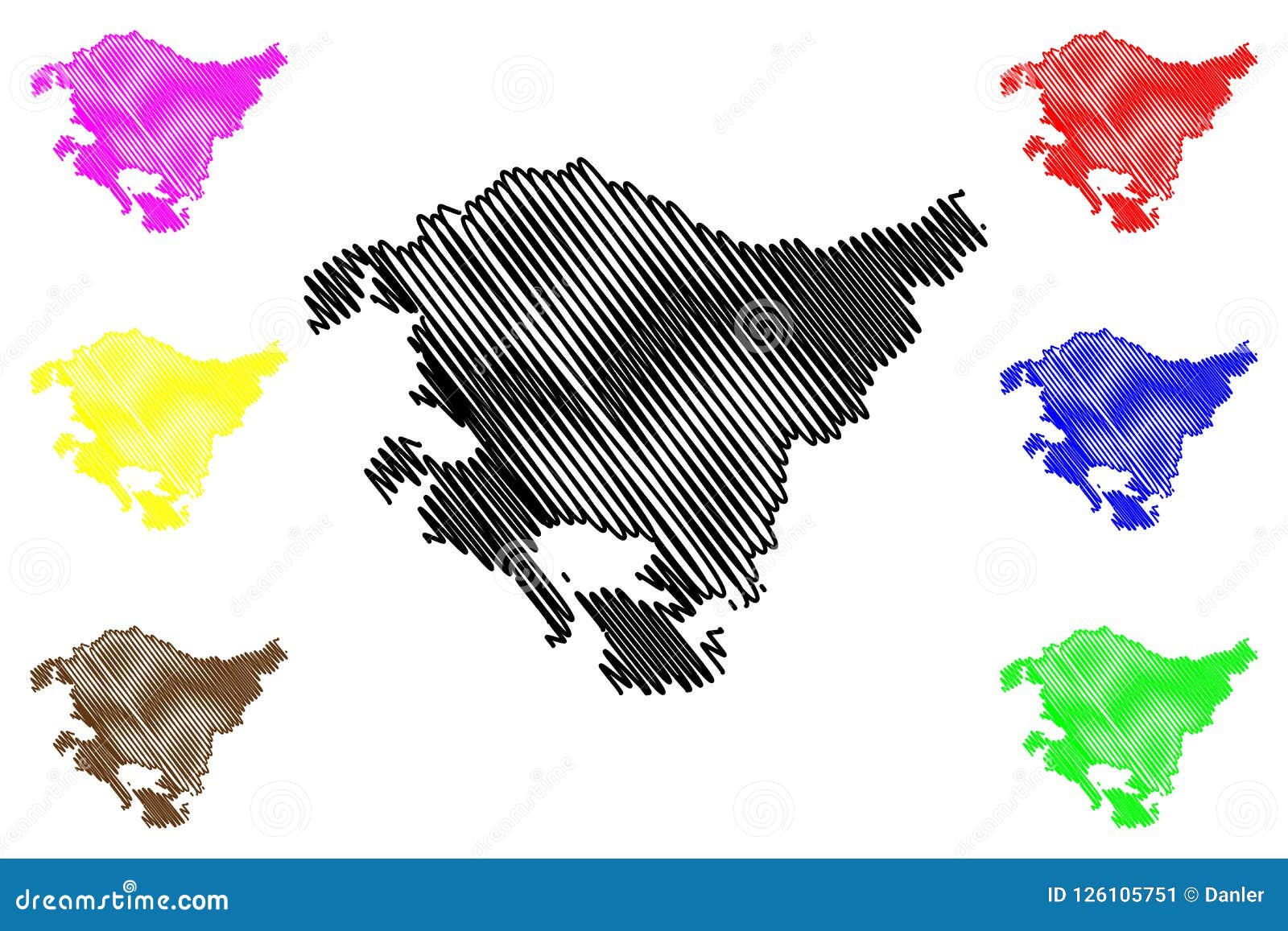 Basque Country map vector stock vector. Illustration of cartography ...