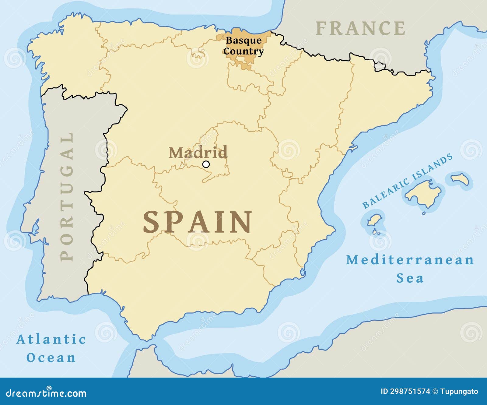 Basque Country location stock vector. Illustration of spain - 298751574