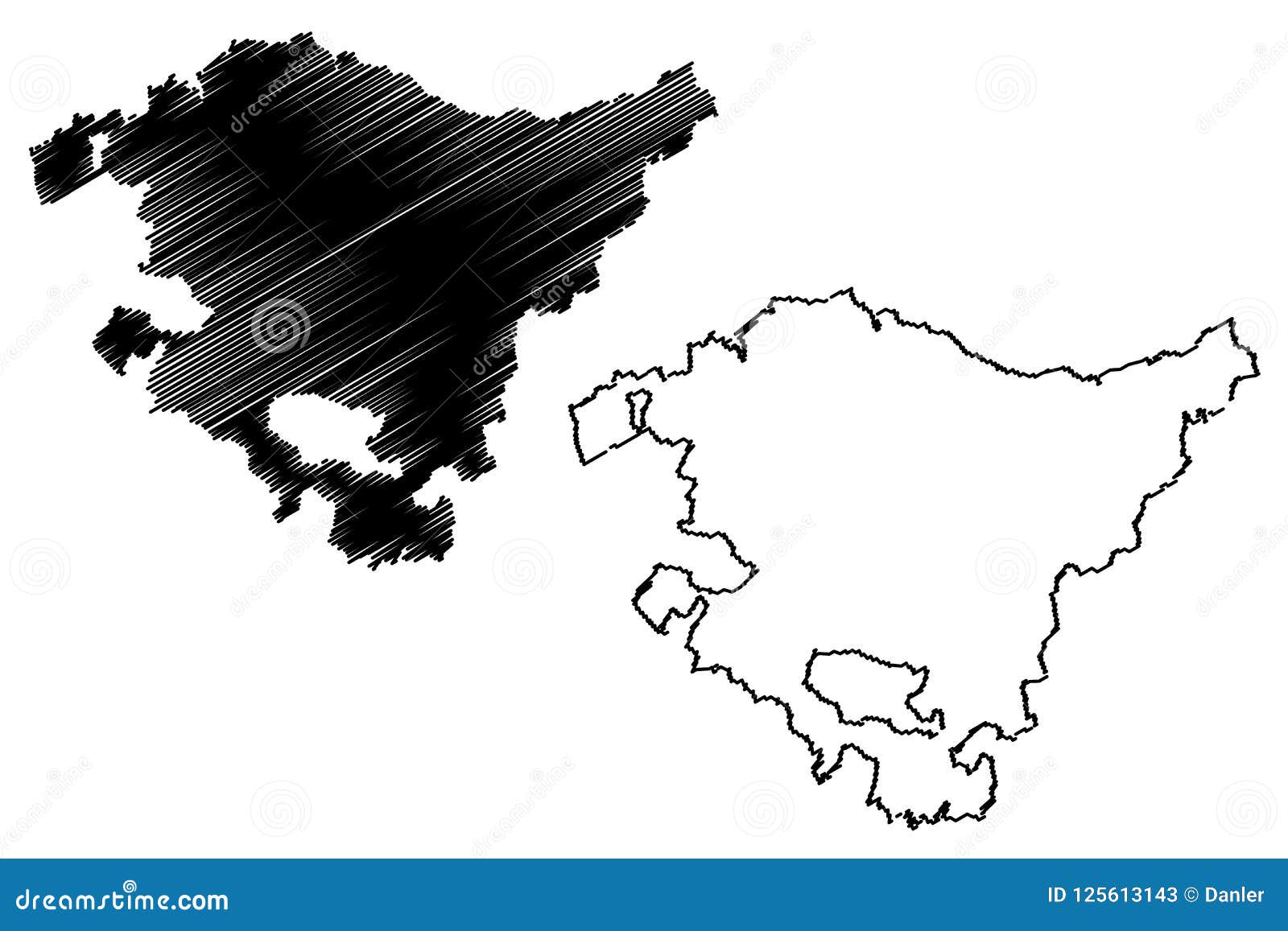Basque Country map vector stock vector. Illustration of bilbao - 125613143