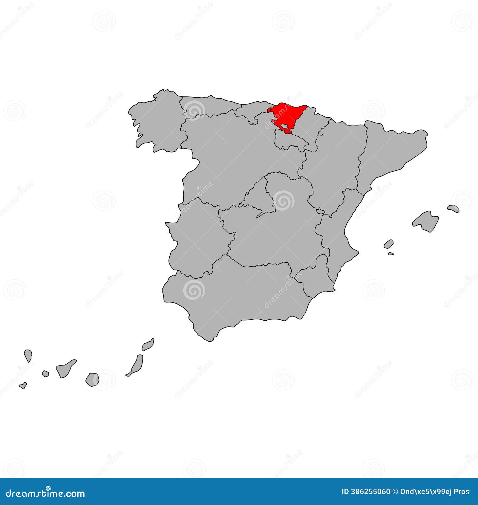 Basque Country, Euskadi, Gray Political Map Vector Illustration ...
