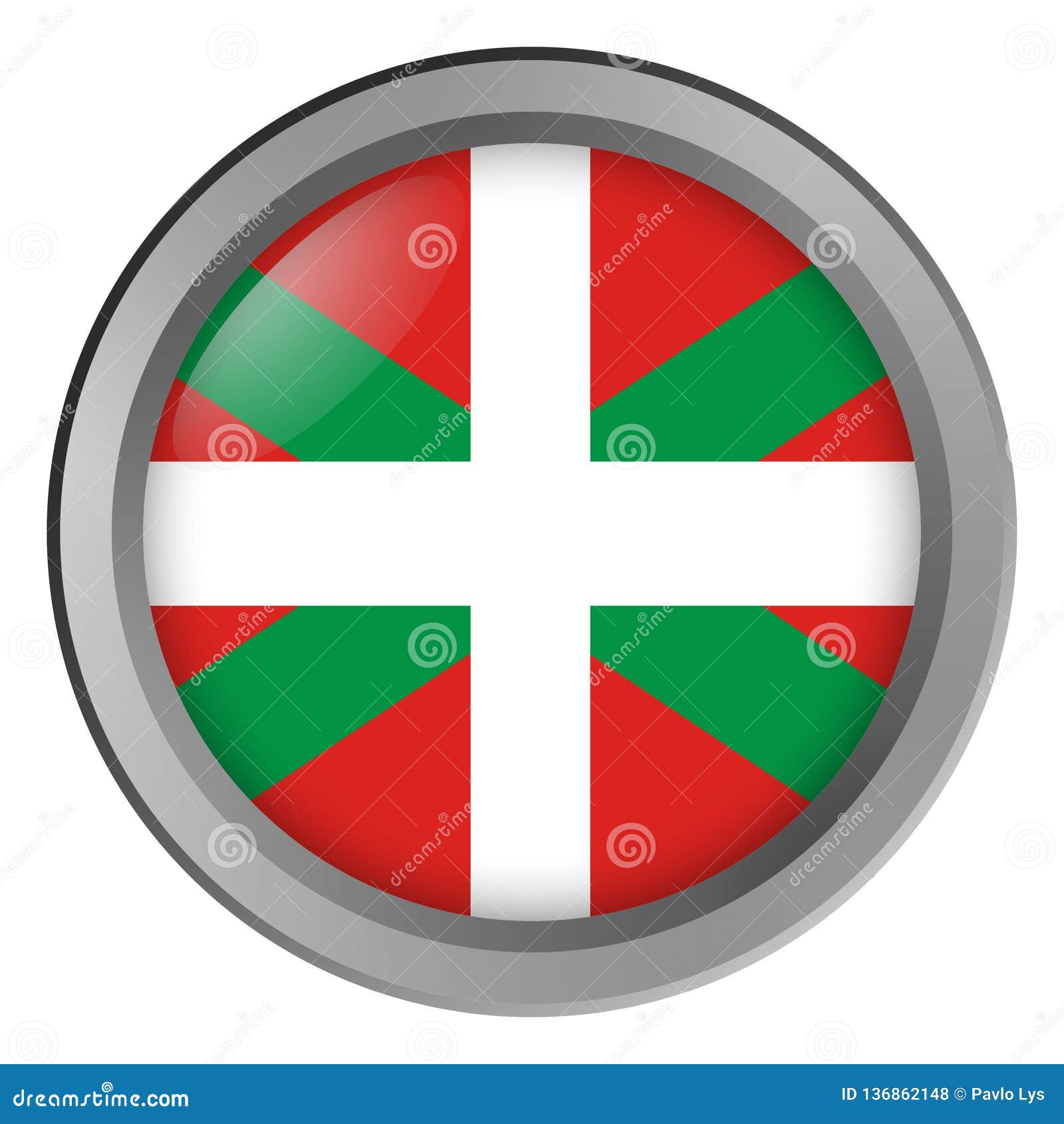 Basque Flag Close-up Round As a Button Stock Illustration ...