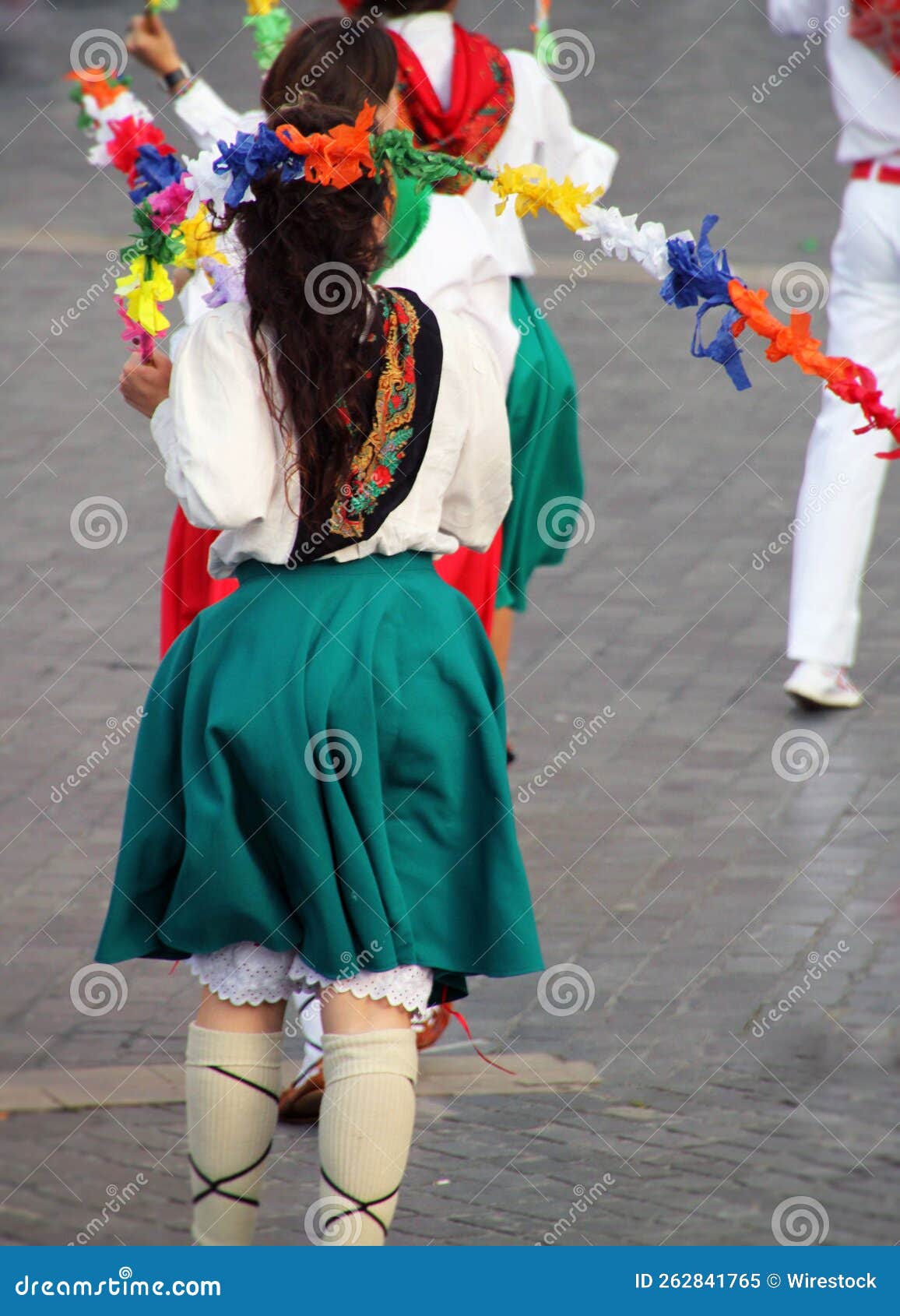 Basque Folk Dance Exhibition Stock Image - Image of dancer, performance ...