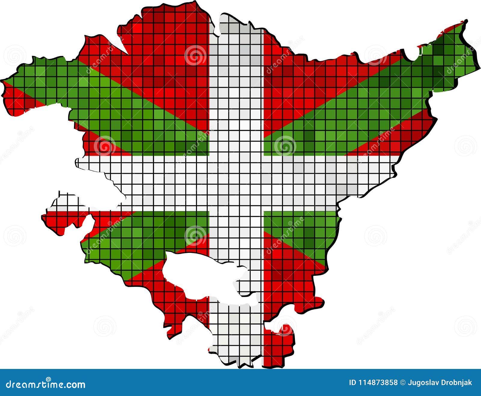 Basque Map with Flag Inside Stock Vector - Illustration of maps, frame ...