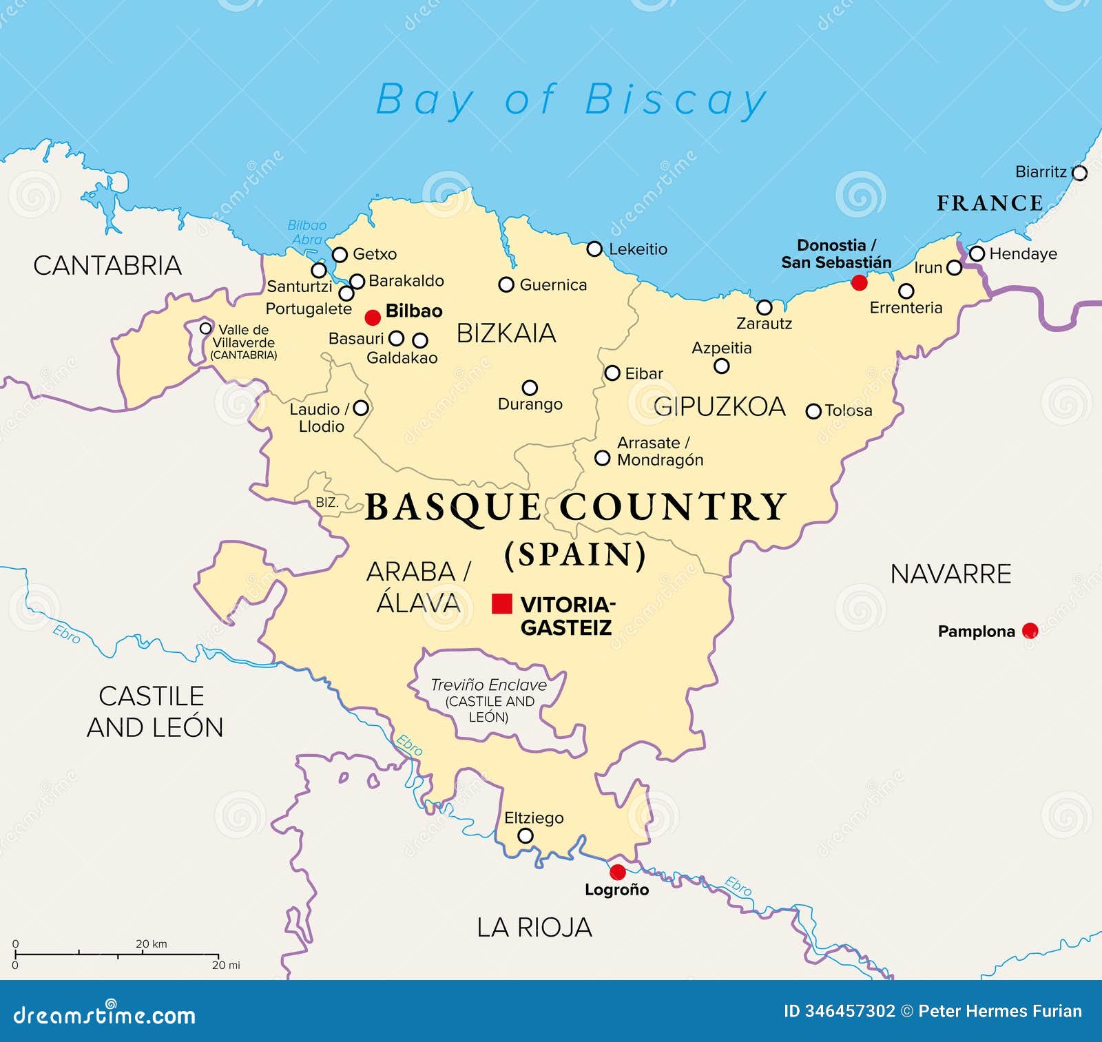 Basque Country, Euskadi, Political Map Stock Vector - Illustration of ...