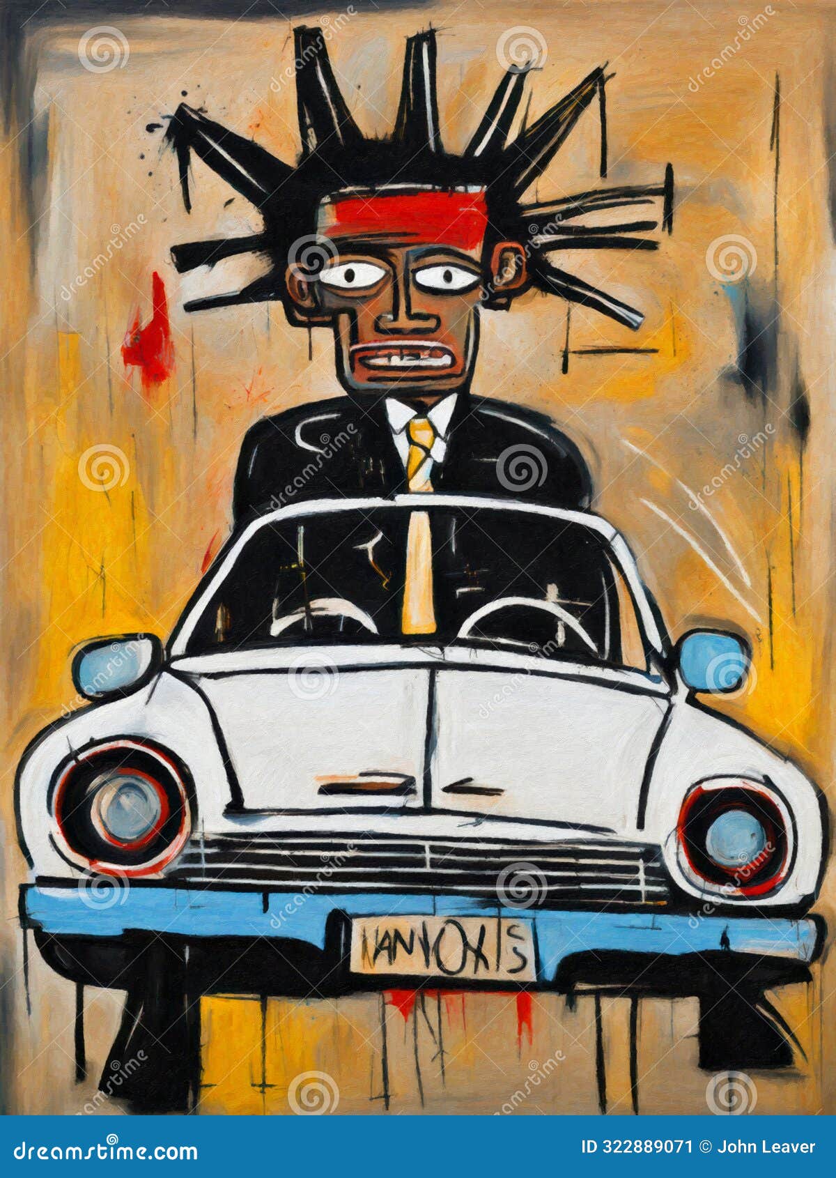 Basquiat Style Painting of a Man AI Stock Illustration - Illustration ...