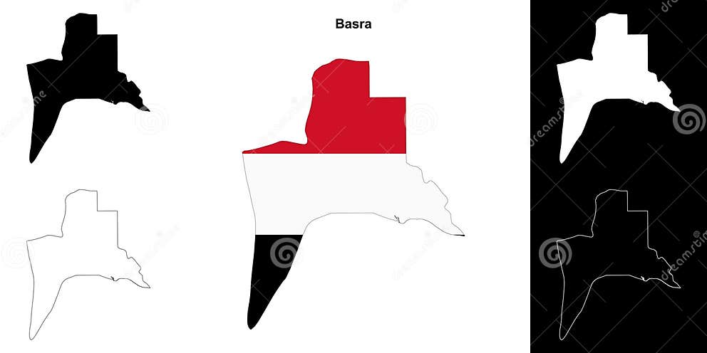 Basra outline map stock illustration. Illustration of area - 324021381