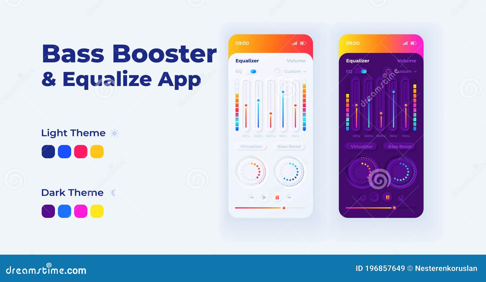 Bass Booster Smartphone Interface Vector Template Stock Vector - Illustration of audio ...