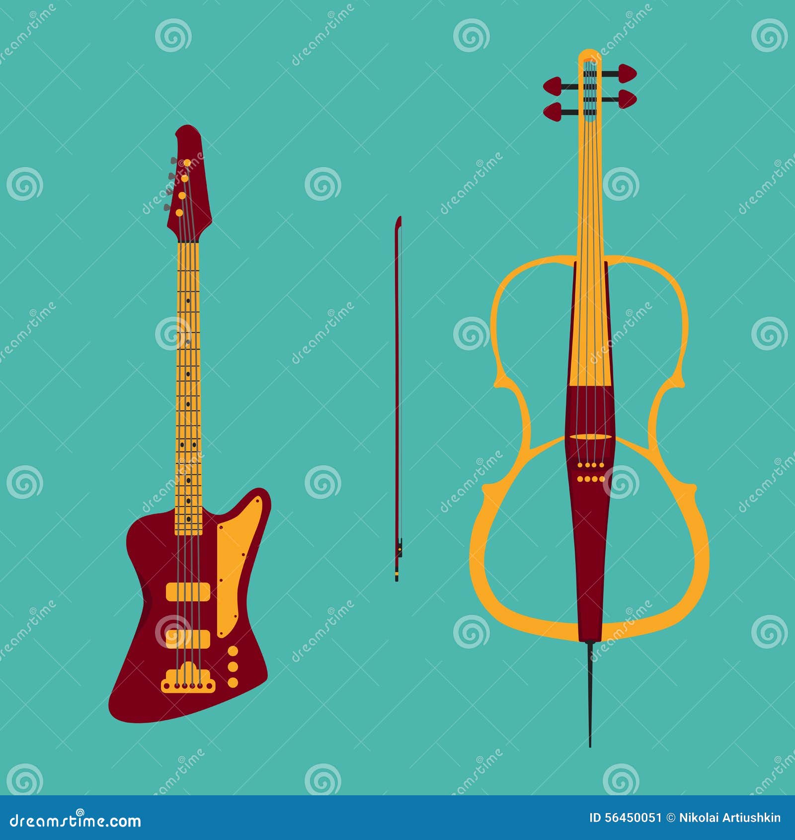 Bass and cello stock vector. Illustration of orchestra - 56450051