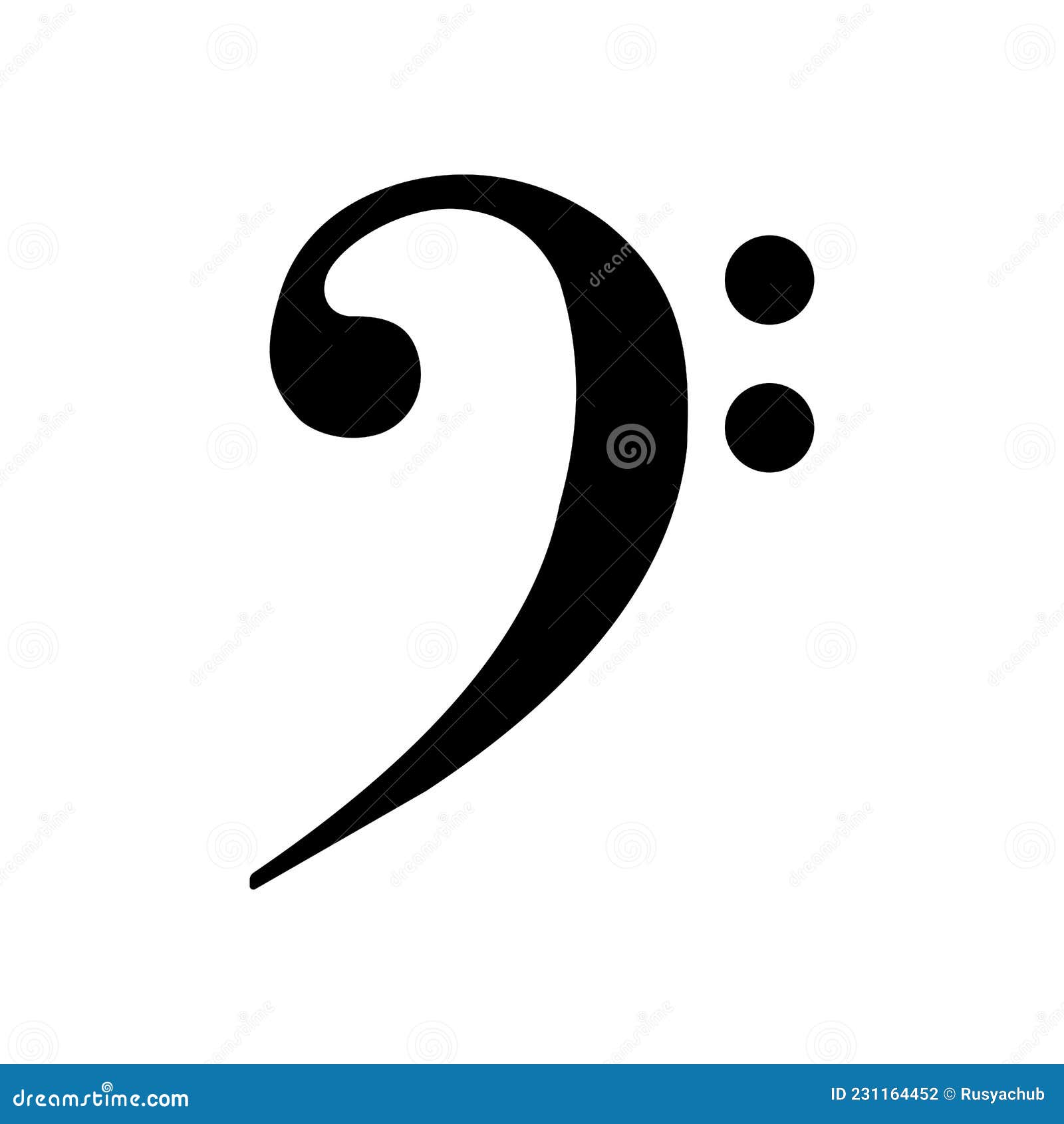 Bass Clef on a White Background. Symbol Template Stock Vector ...
