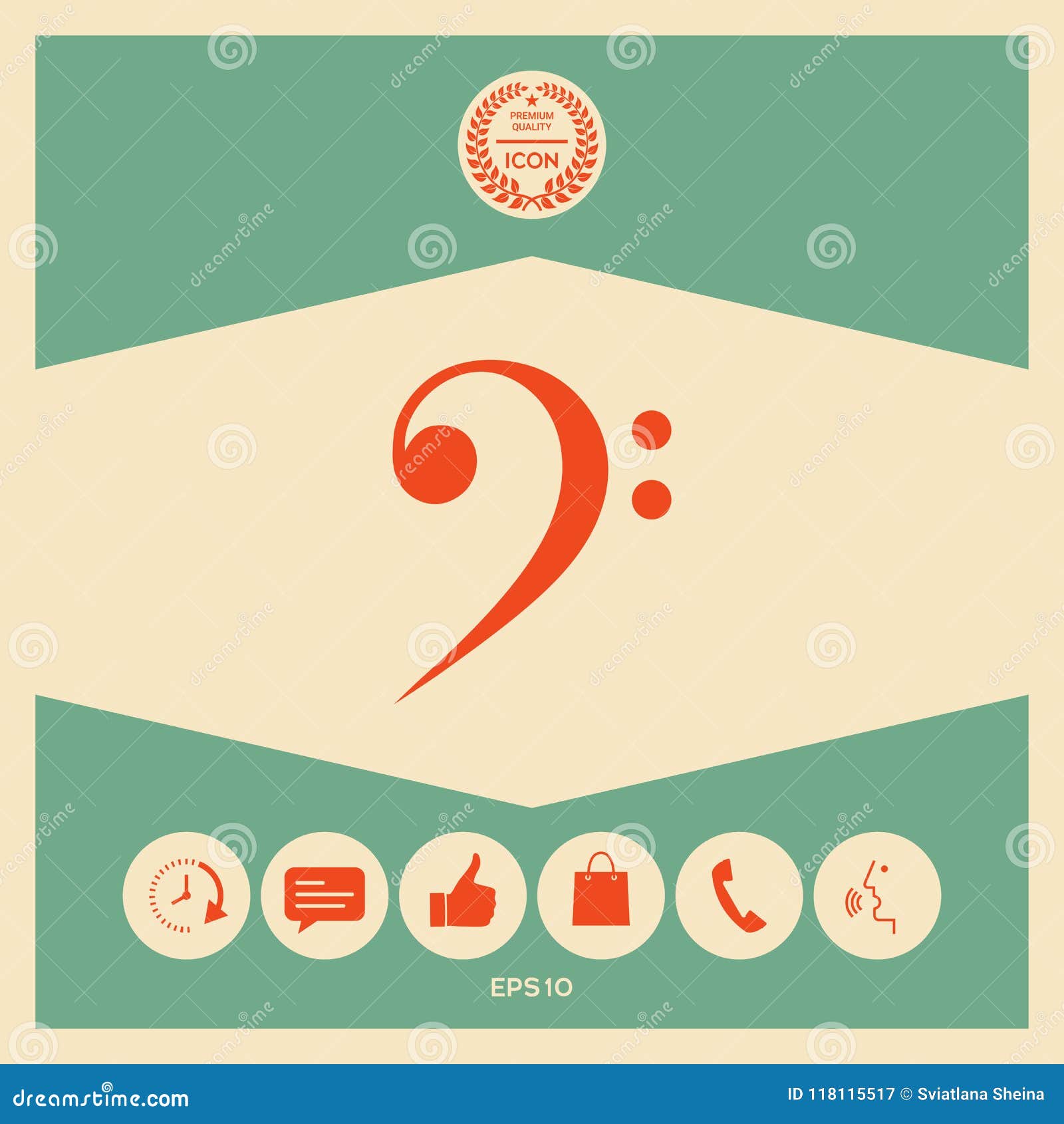 Bass clef icon stock vector. Illustration of sound, draw - 118115517