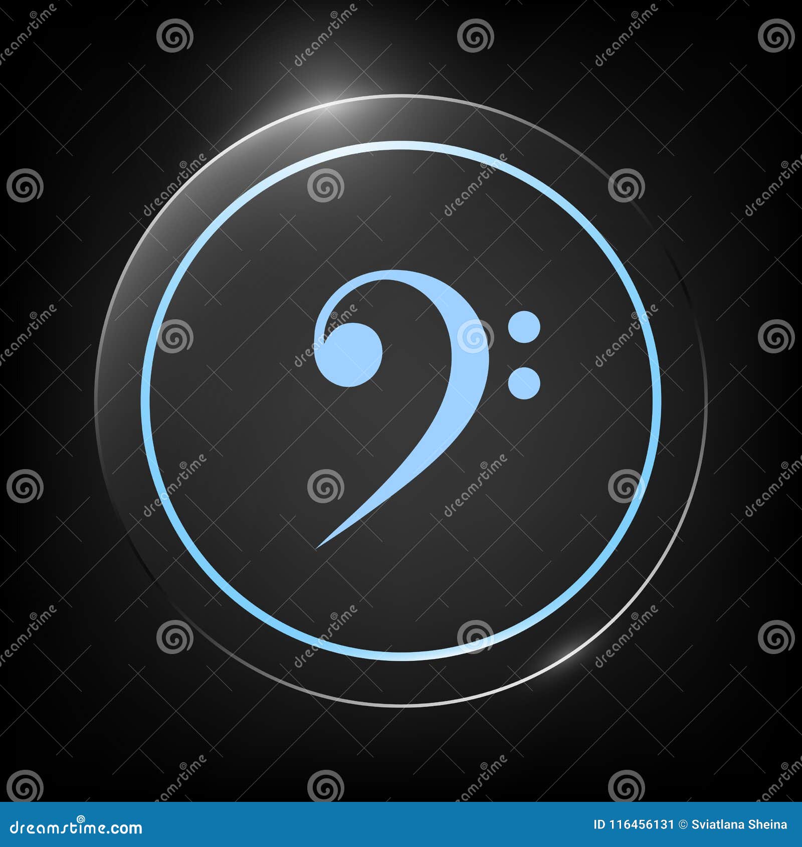 Bass clef icon stock vector. Illustration of melody - 116456131