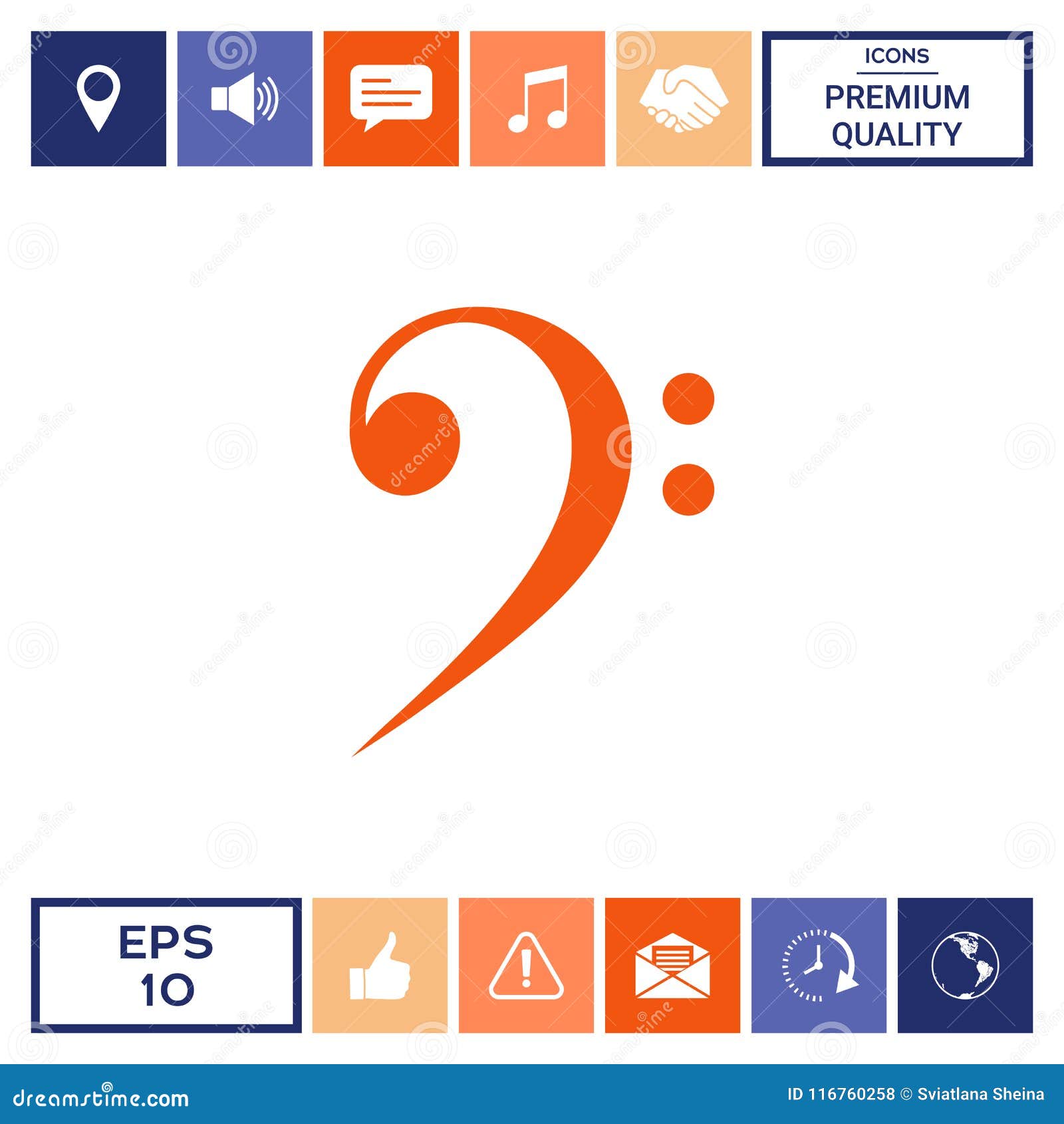 Bass clef icon stock vector. Illustration of element - 116760258