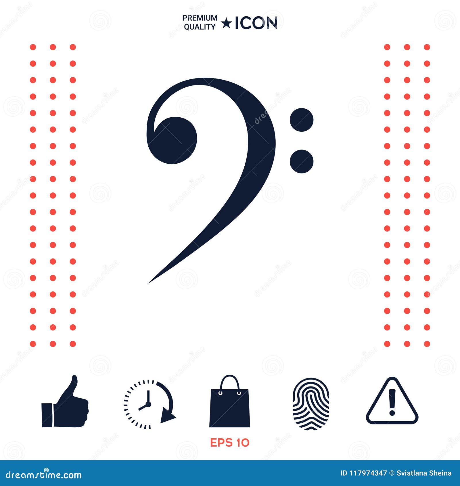 Bass clef icon stock vector. Illustration of melody - 117974347