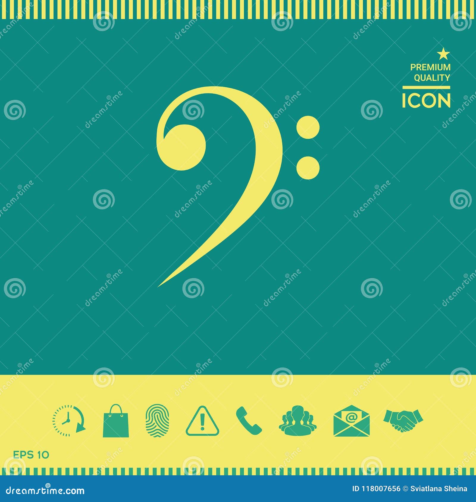 Bass clef icon stock vector. Illustration of sign, signature - 118007656