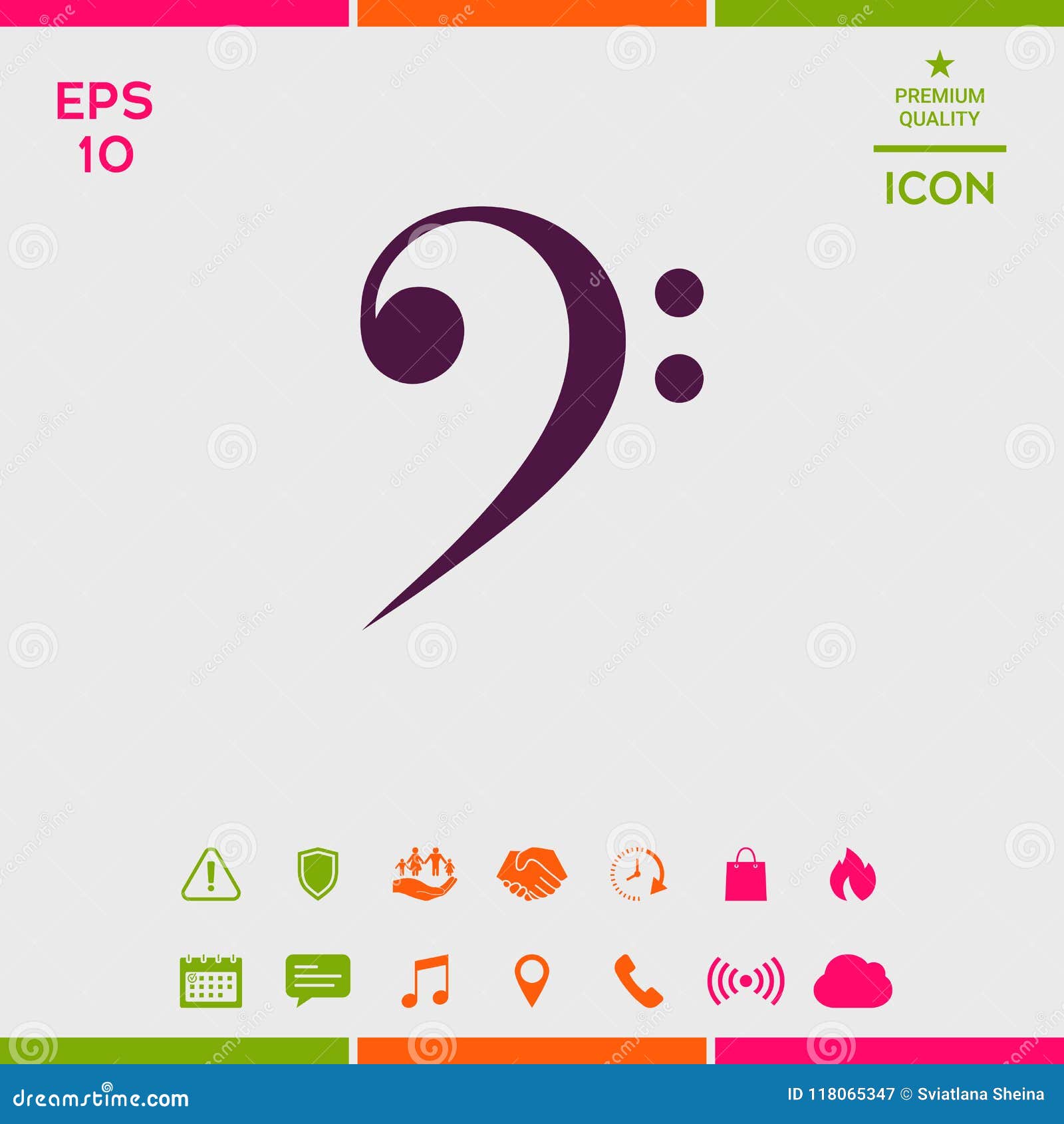 Bass clef icon stock vector. Illustration of music, design - 118065347