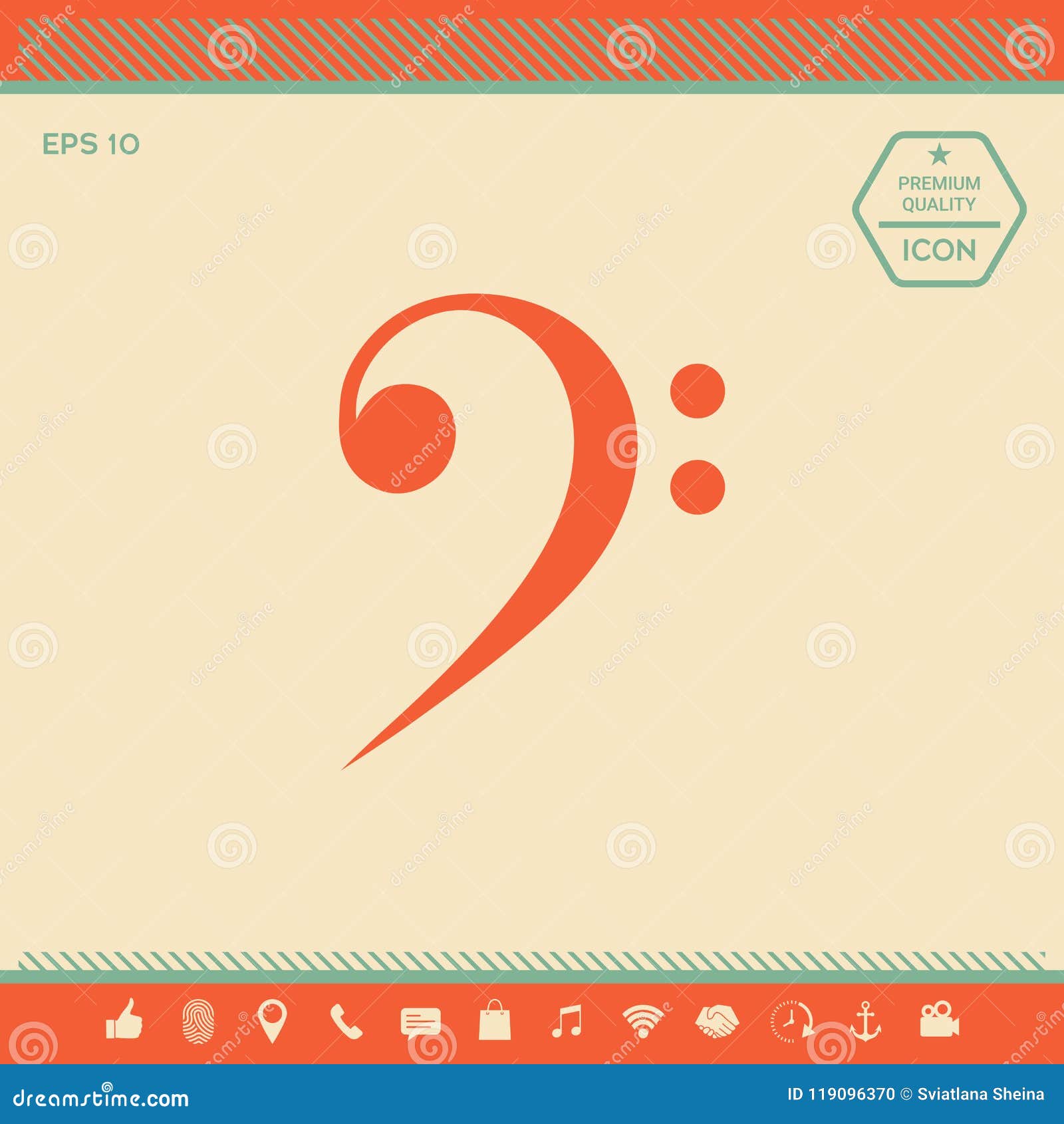 Bass clef icon editorial image. Illustration of element - 119096370
