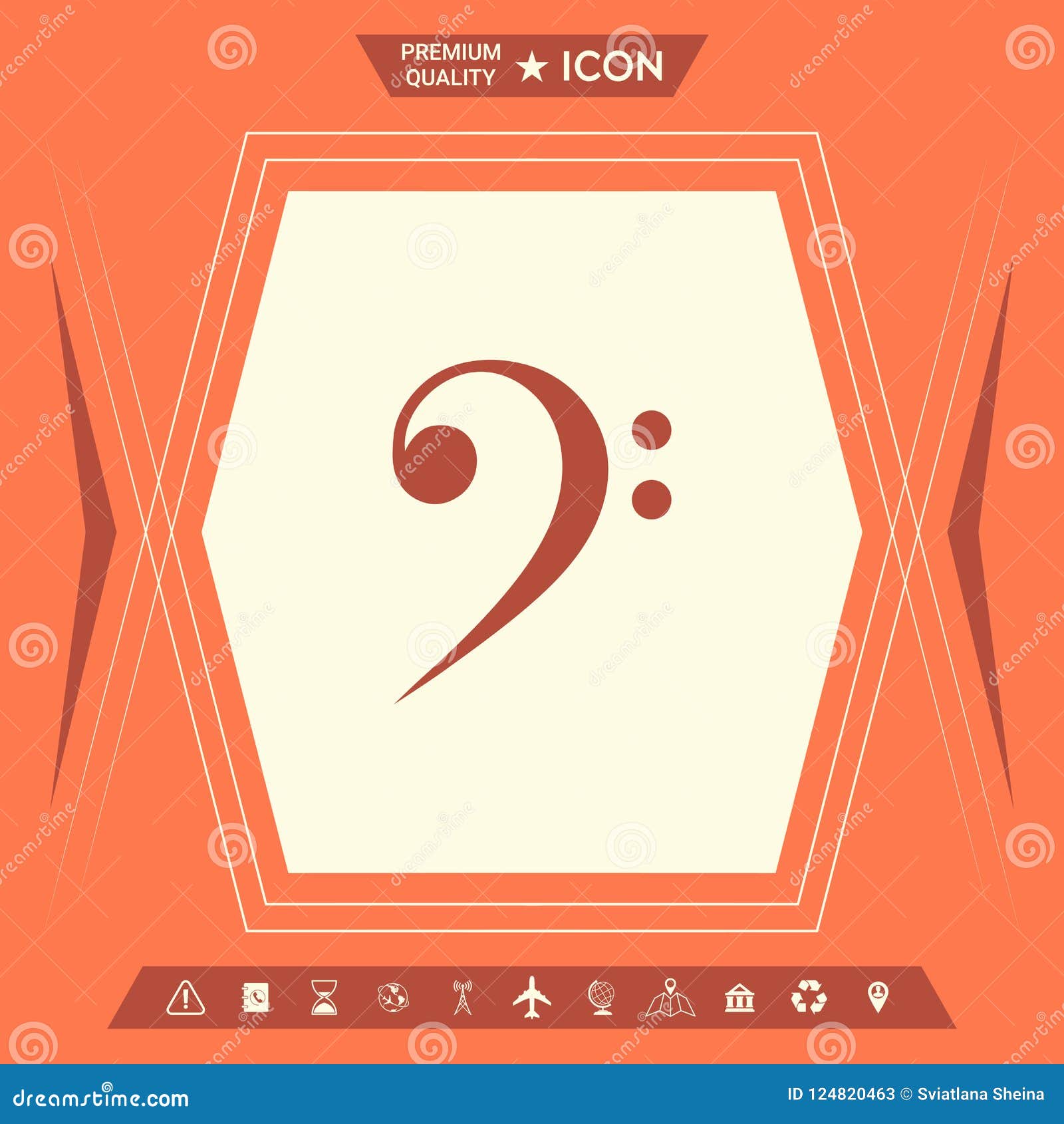 Bass clef icon stock vector. Illustration of design - 124820463