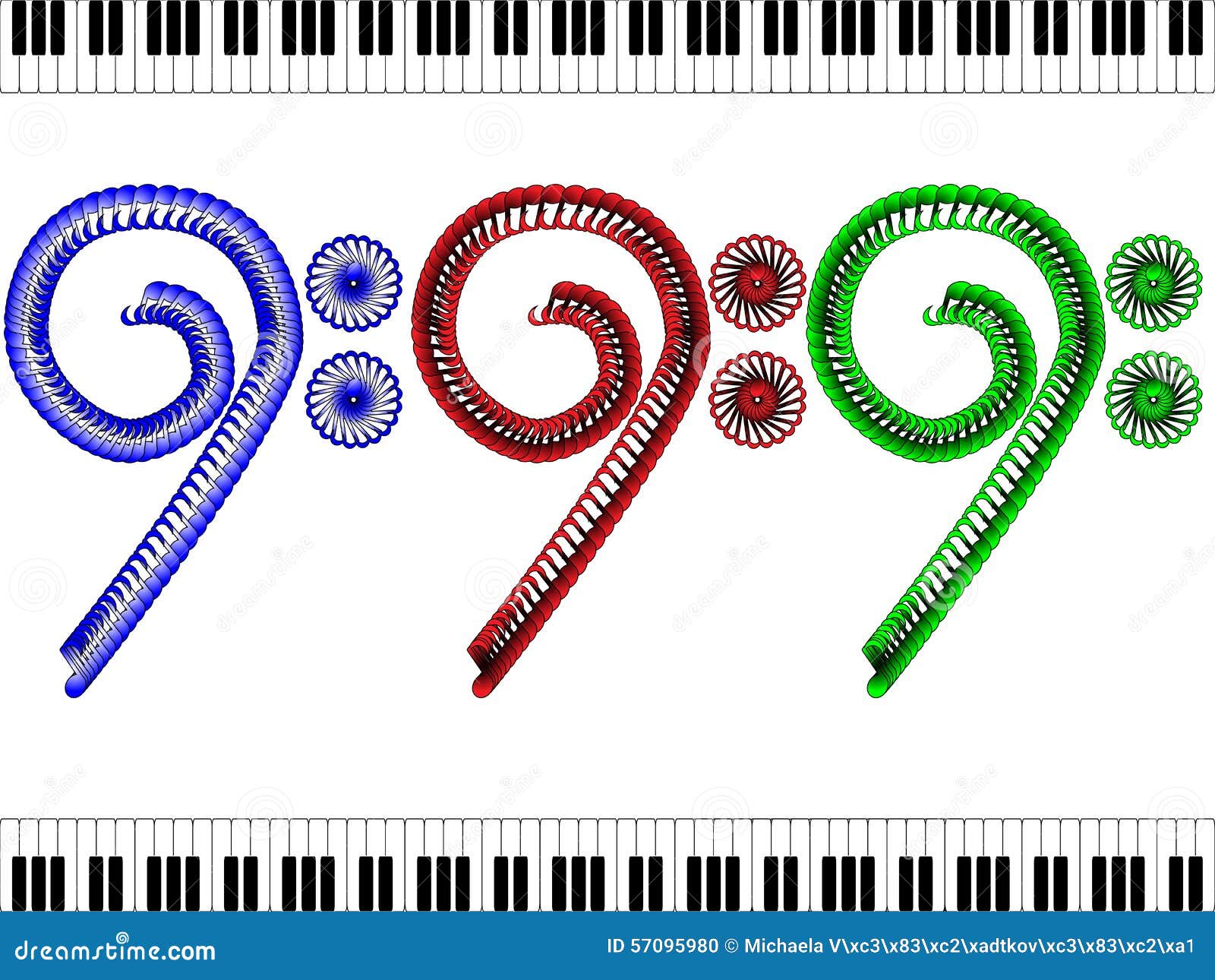 Bass Clef Red Blue And Green Stock Illustration Illustration Of Lines Bars 57095980