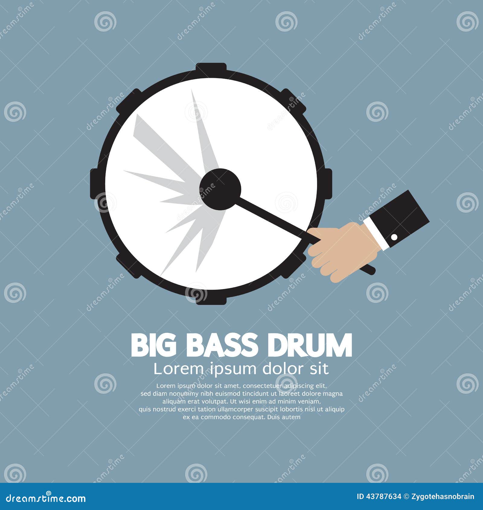 Bass Drum Music Instrument Grande Ilustração do Vetor - Ilustração de ...