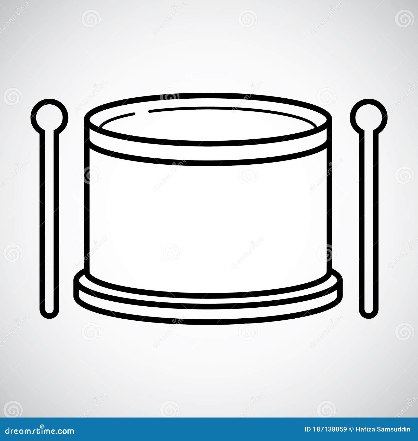 Bass Drum with Stick. Vector Illustration Decorative Design Stock ...