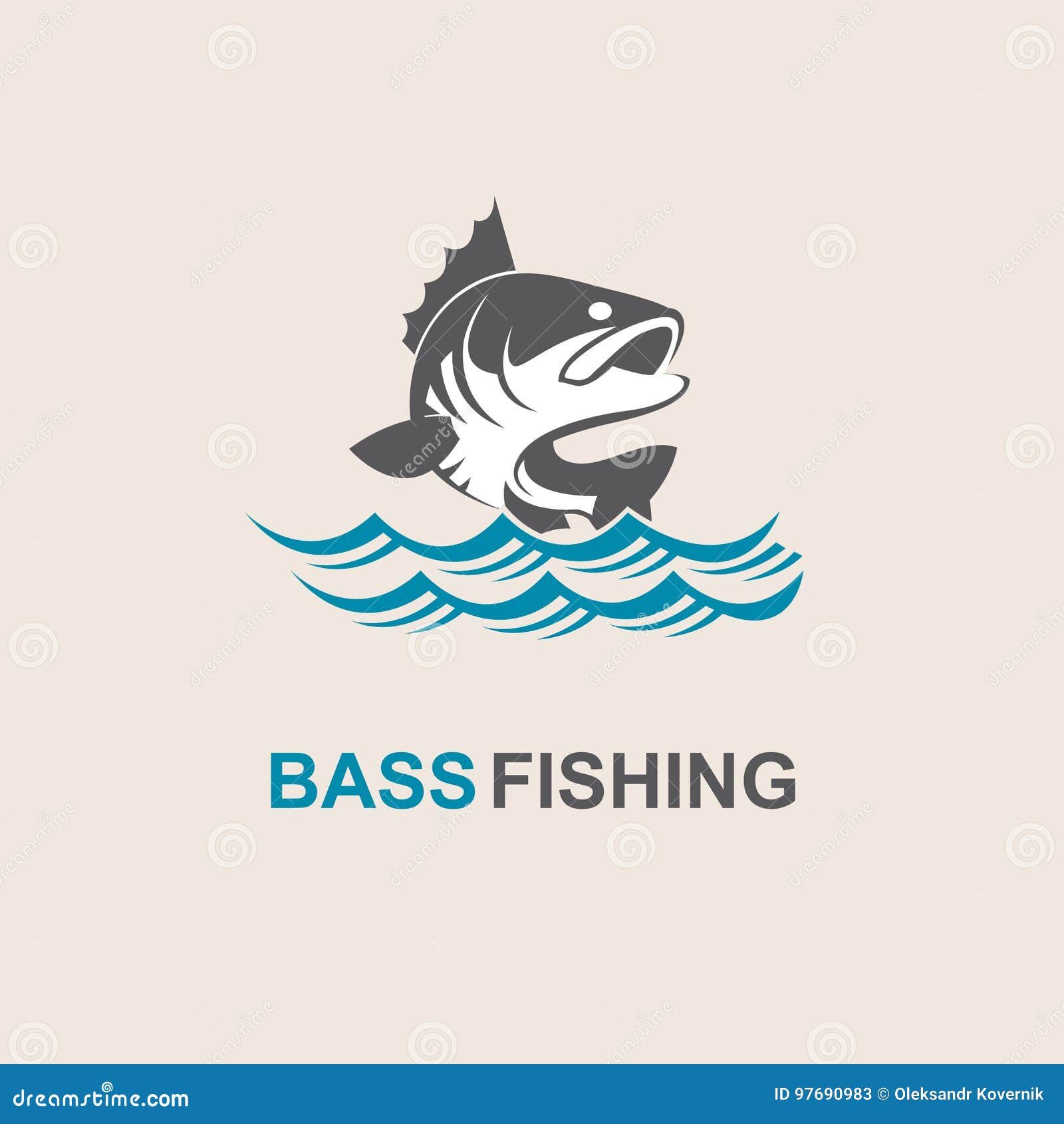 Bass fish icon stock vector. Illustration of shop, nature - 97690983