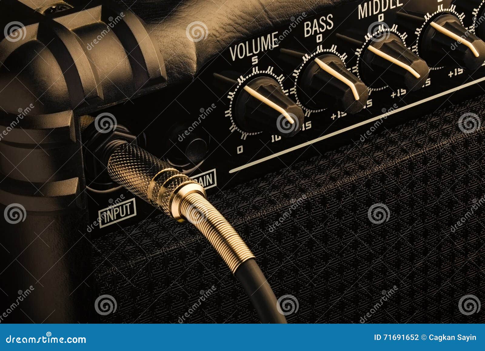 Bass Guitar Amplifier stock photo. Image of knobs, dark - 71691652