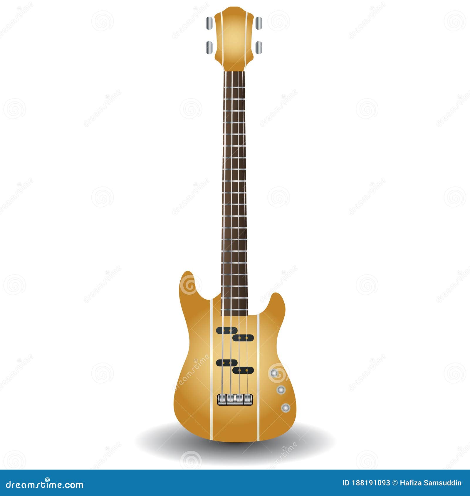 Bass Guitar. Vector Illustration Decorative Design Stock Vector ...