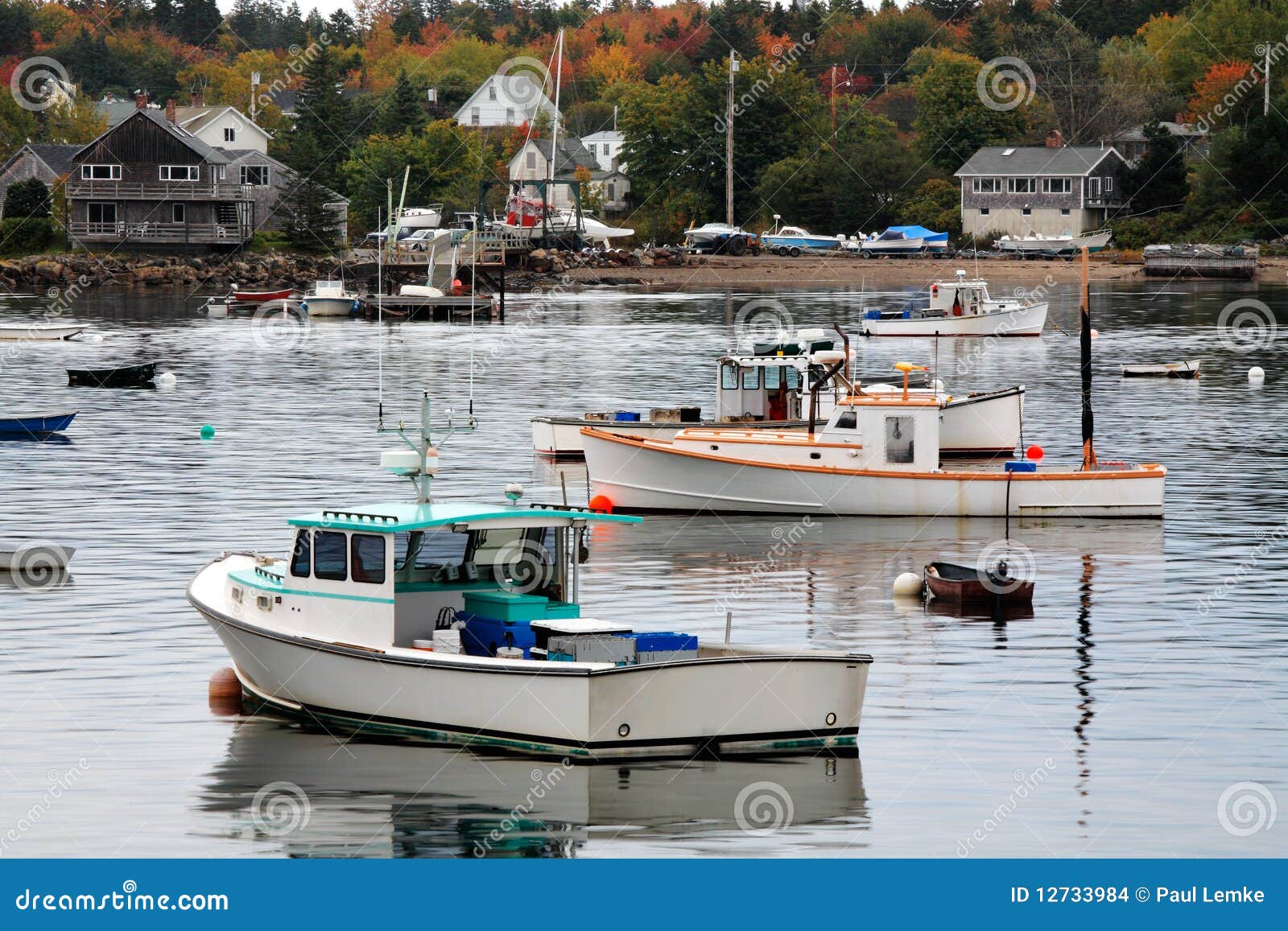 Bass Harbor Boats stock photo. Image of houses, atlantic - 12733984