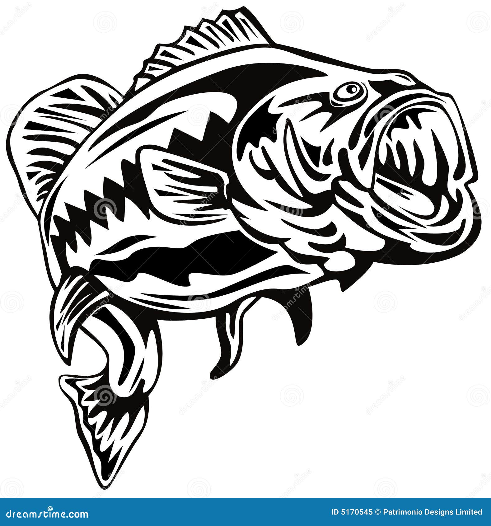 Largemouth Bass Jumping Tattoo