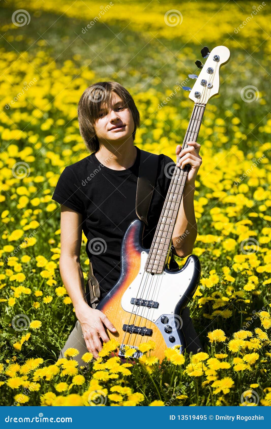 Bass player stock image. Image of guitarist, teenager - 13519495