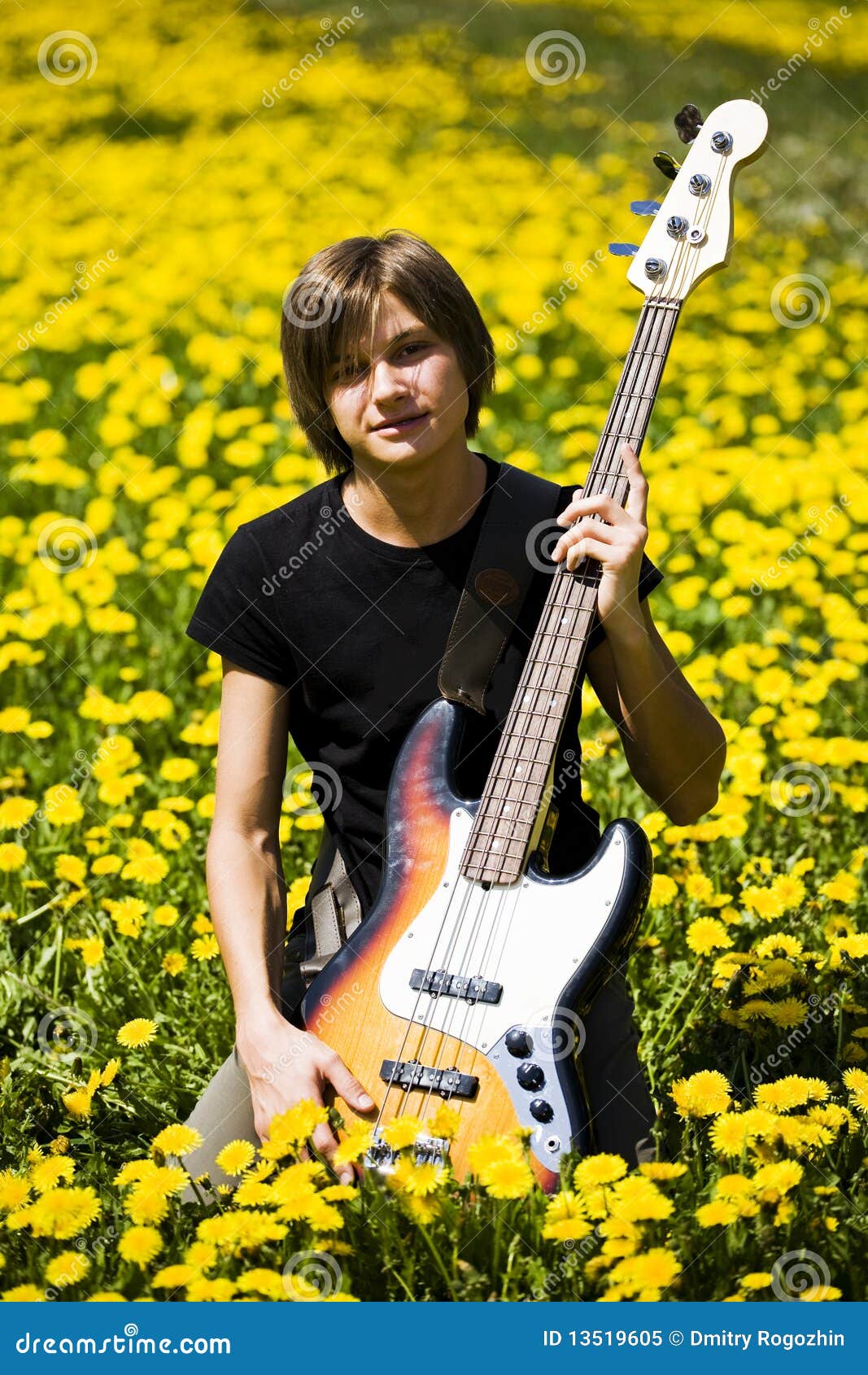 Bass player stock image. Image of musical, teenager, plucking - 13519605