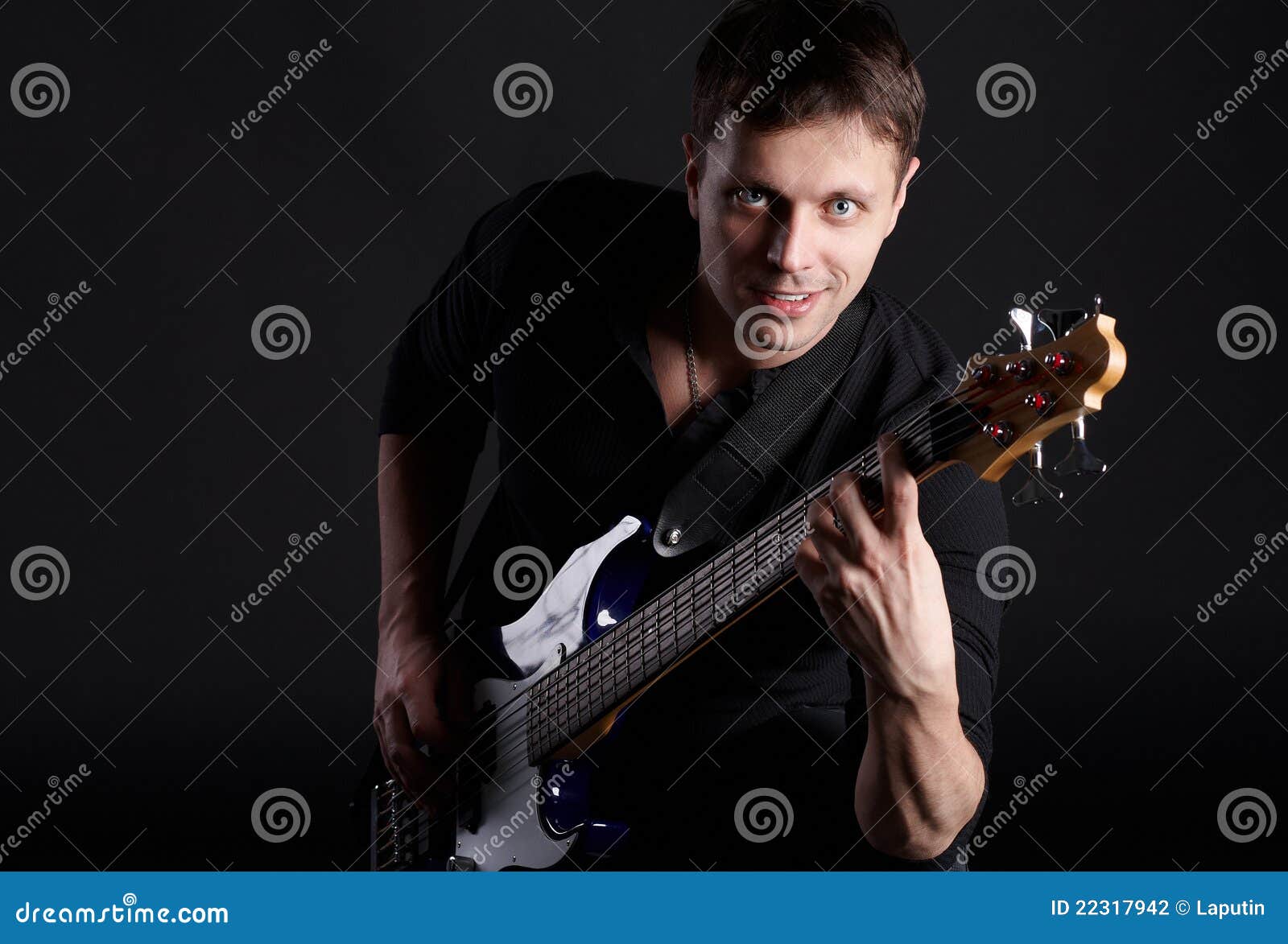 Bass player stock photo. Image of studio, perform, rock - 22317942