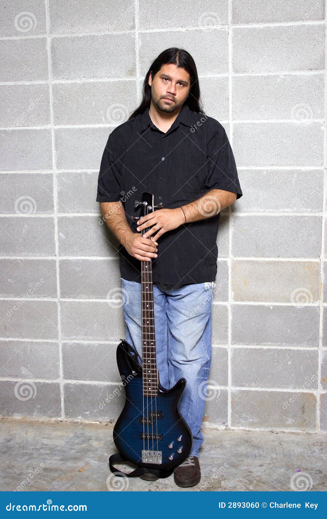 Bass Player stock photo. Image of hair, roll, rock, player - 2893060
