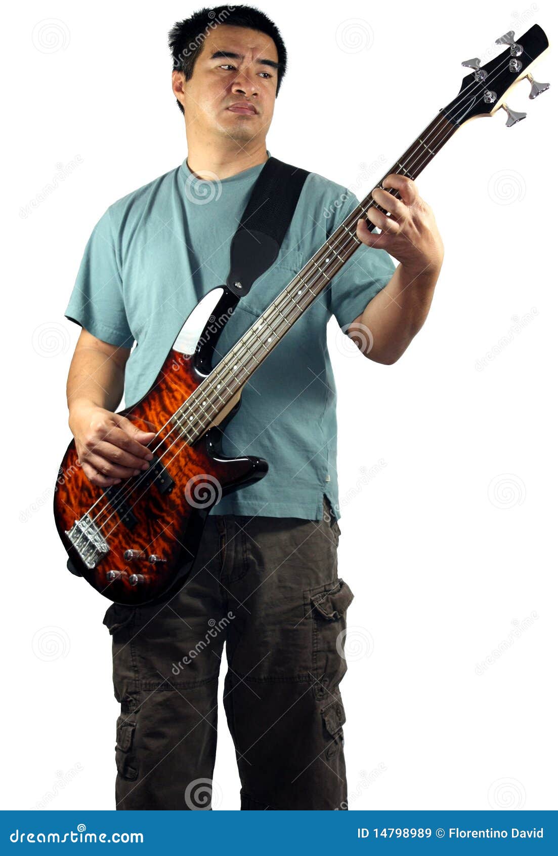 Bass player portrait stock image. Image of frets, playing - 14798989