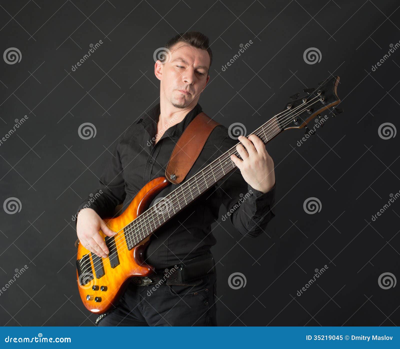 Bass player stock image. Image of adult, guitarist, bass - 35219045