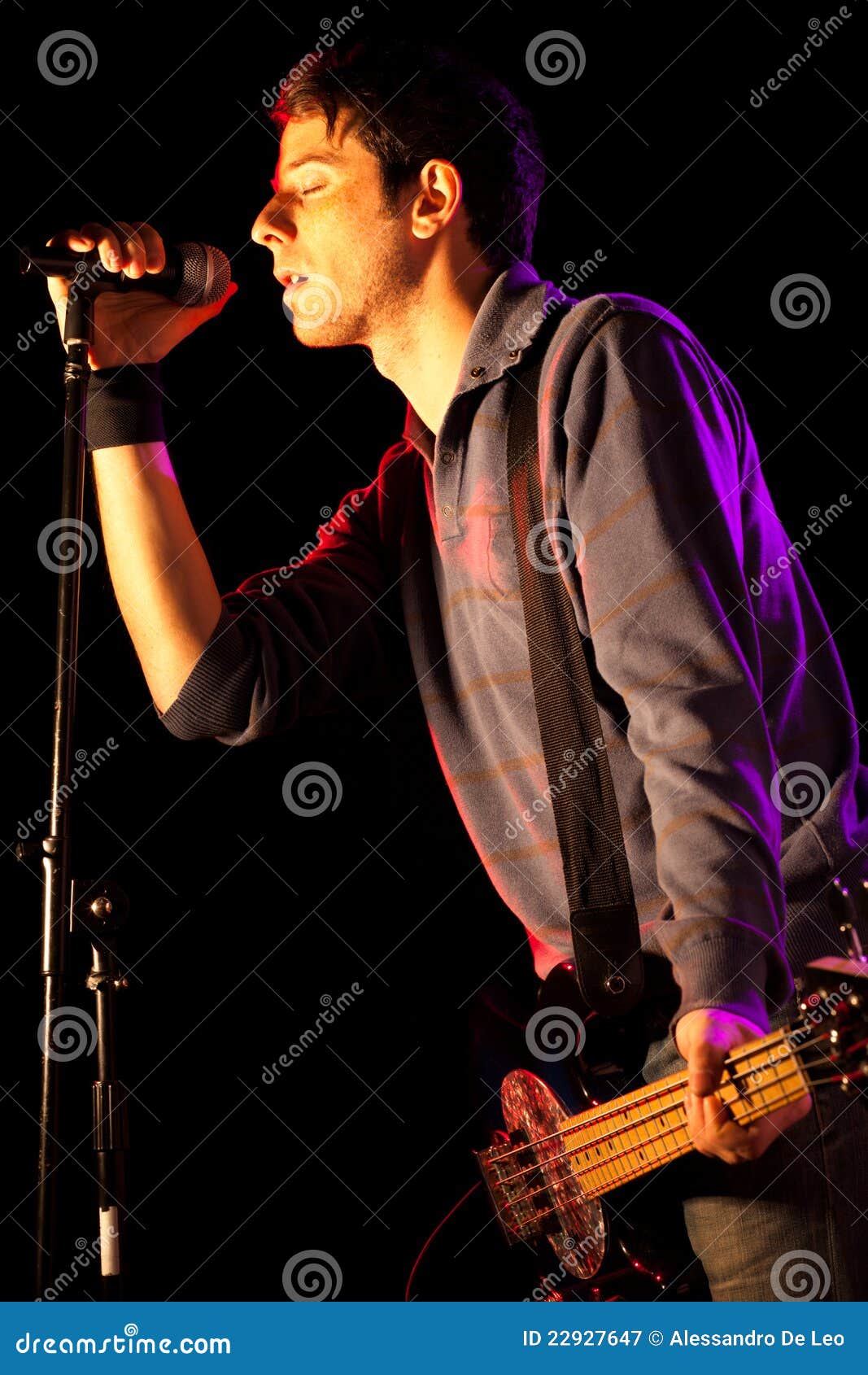 Bass Player Singing stock image. Image of brown, singer - 22927647