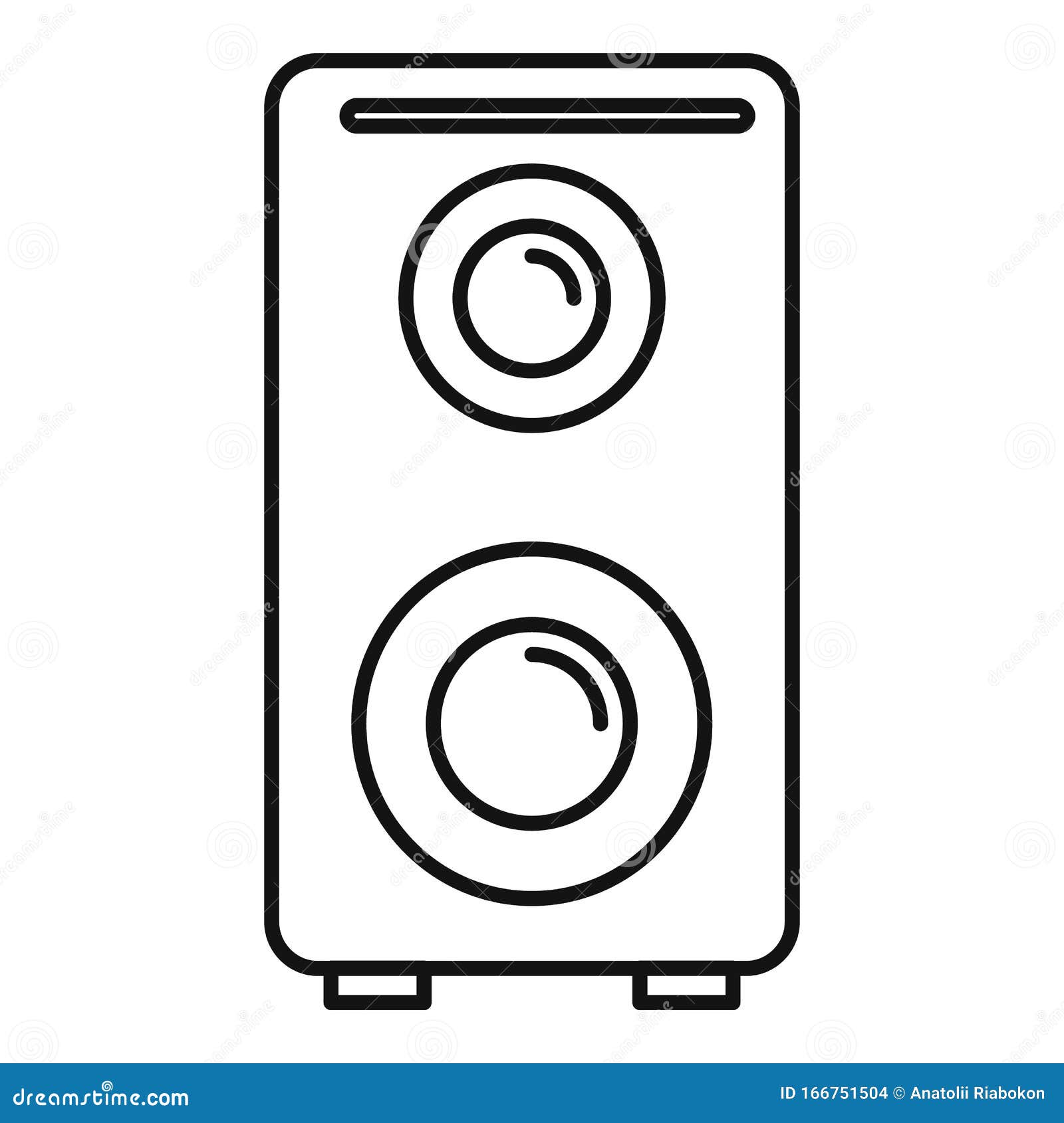 Bass Speaker Icon, Outline Style Stock Vector - Illustration of rock ...