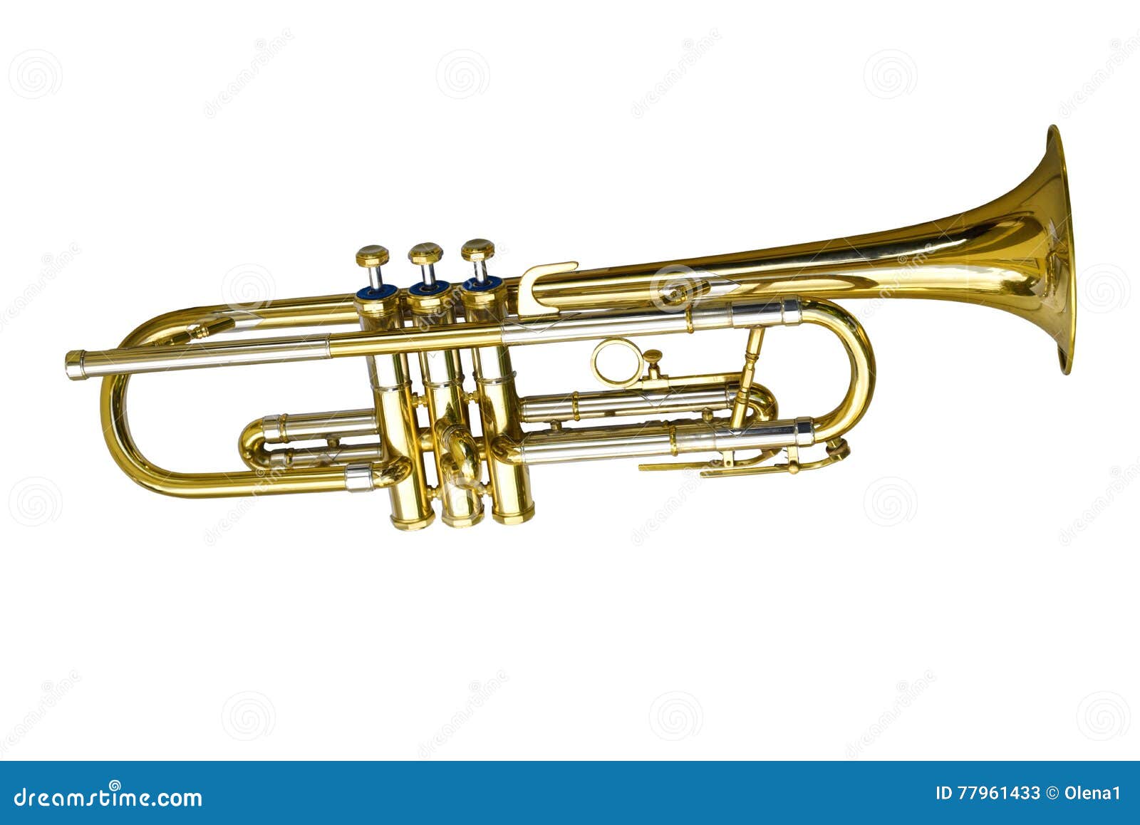 Bass trumpet isolated stock image. Image of horn, valve - 77961433