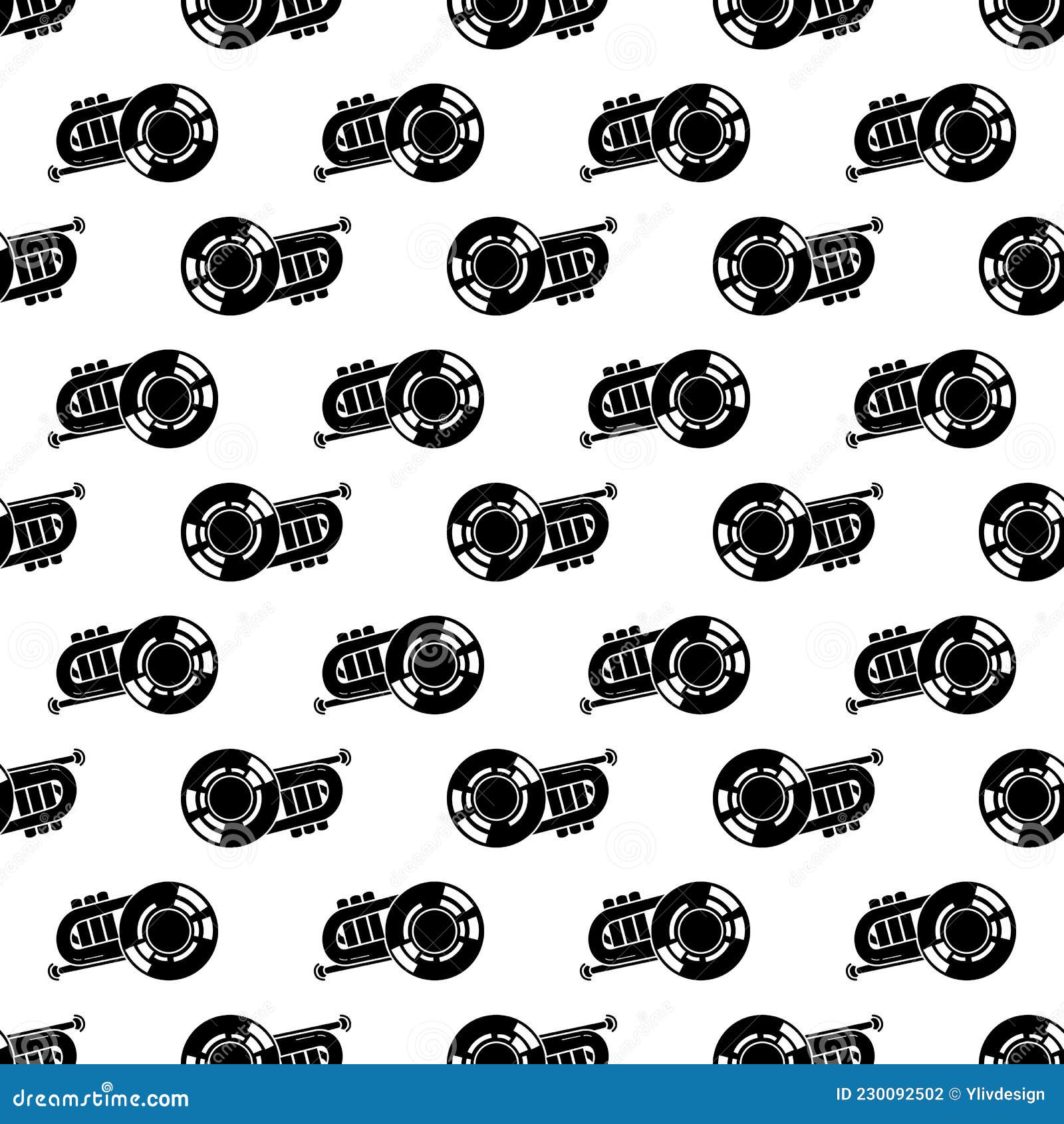 Bass Trumpet Pattern Seamless Vector Stock Vector - Illustration of ...
