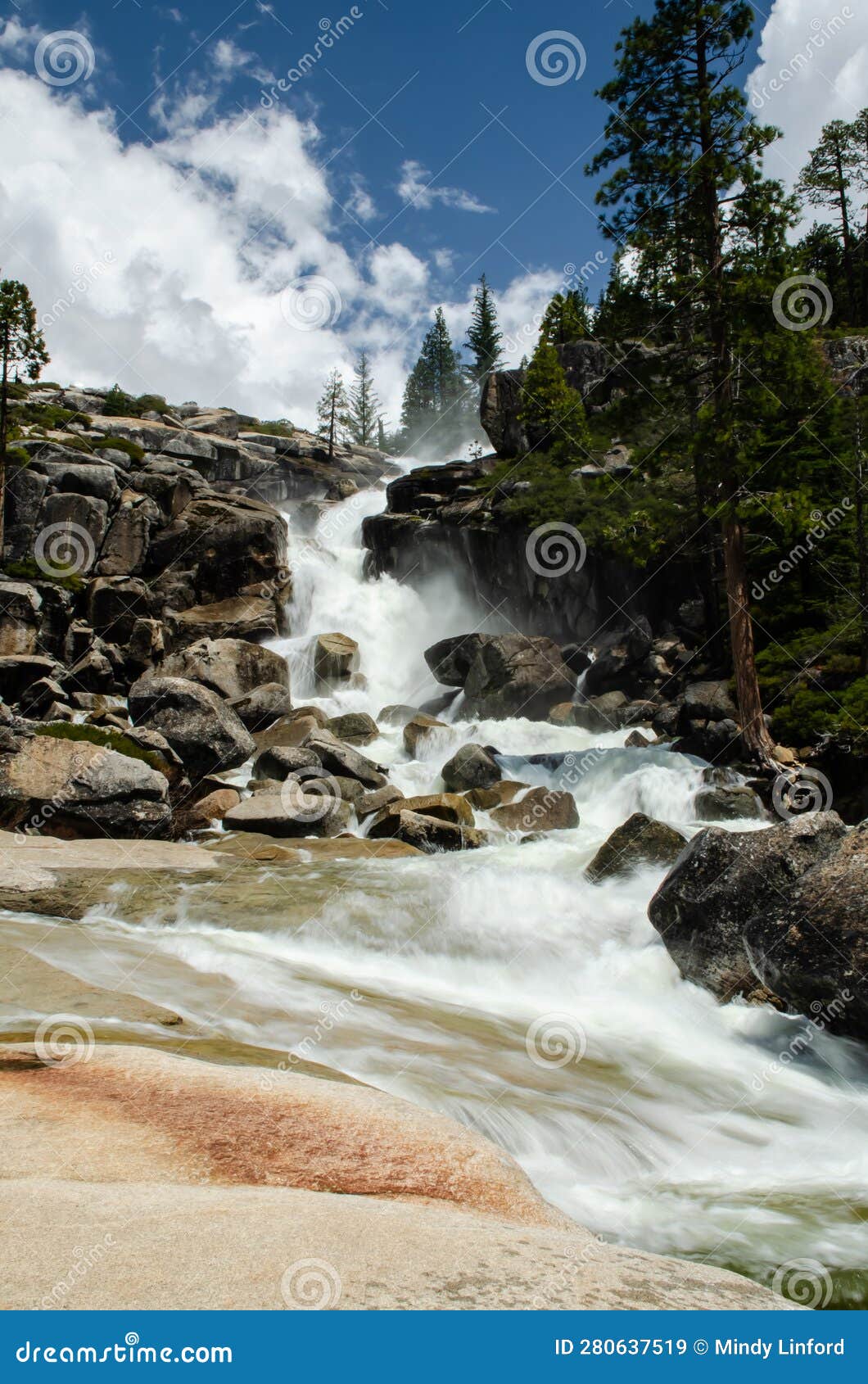 Bassi Falls in Spring stock image. Image of wilderness - 280637519