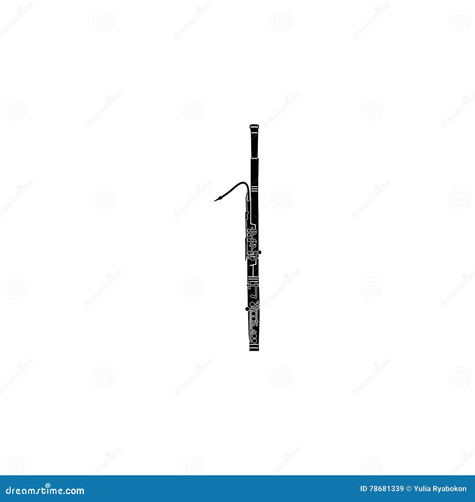 Bassoon Icon, Black Simple Style Stock Vector - Illustration of icon ...