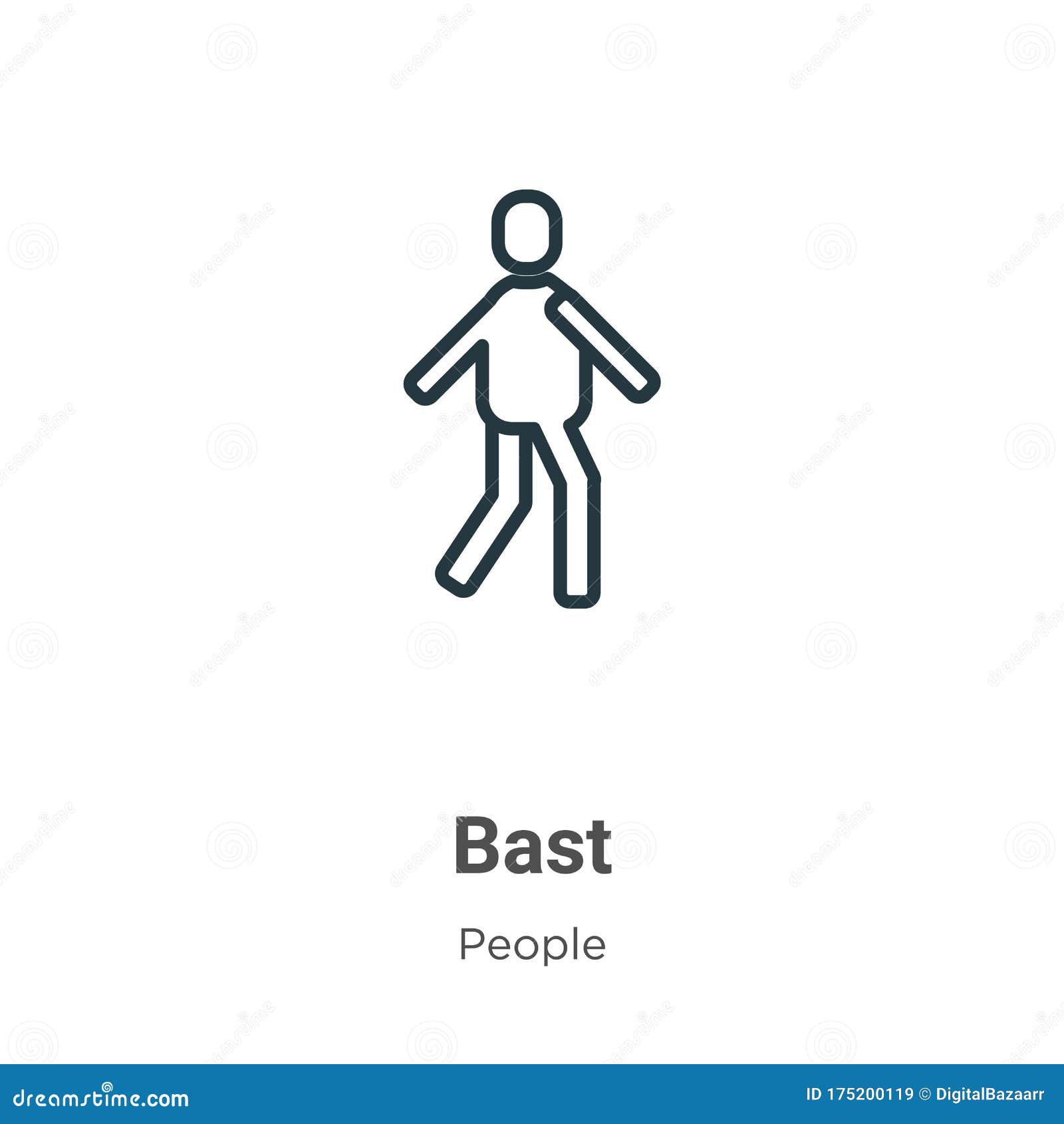 Bast Outline Vector Icon. Thin Line Black Bast Icon, Flat Vector Simple ...