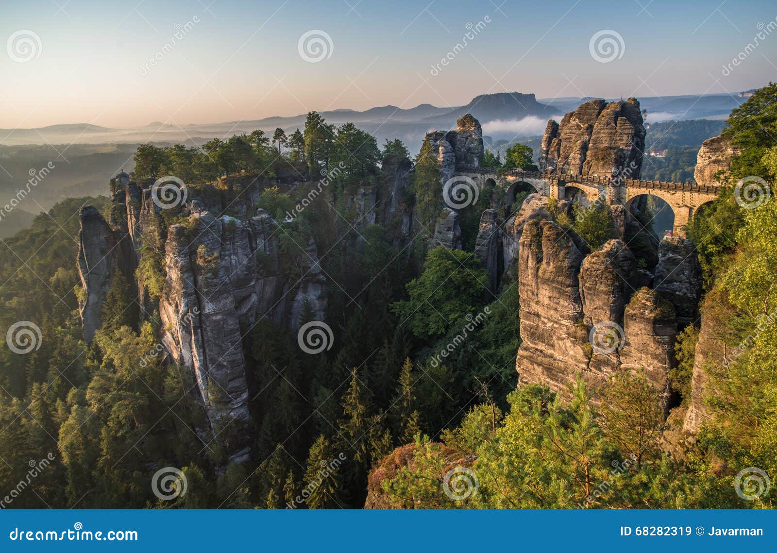 The Bastei Bridge, Saxon Switzerland National Park, Germany Stock Image ...