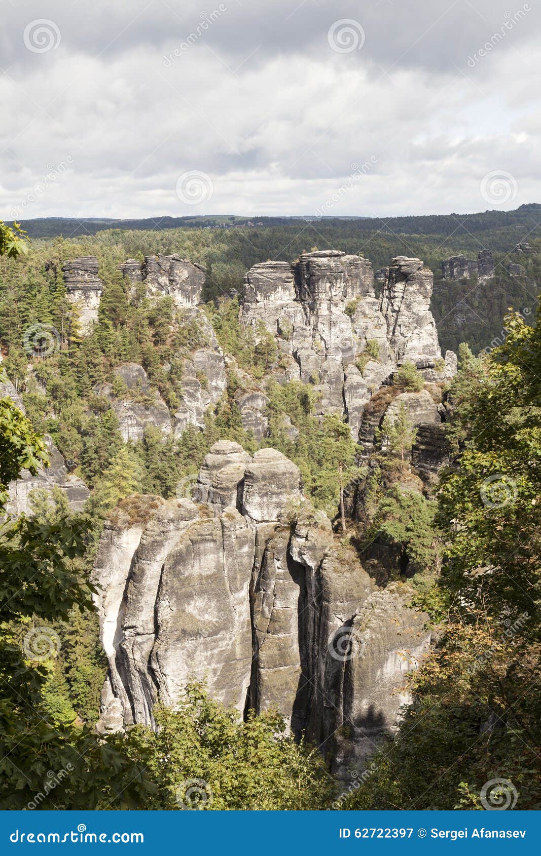 Bastei. Rock Formations. Germany. Stock Image - Image of colors, blue ...