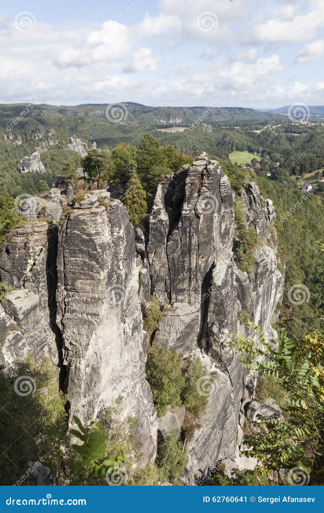 Bastei. Rock Formations. Germany. Stock Image - Image of green ...