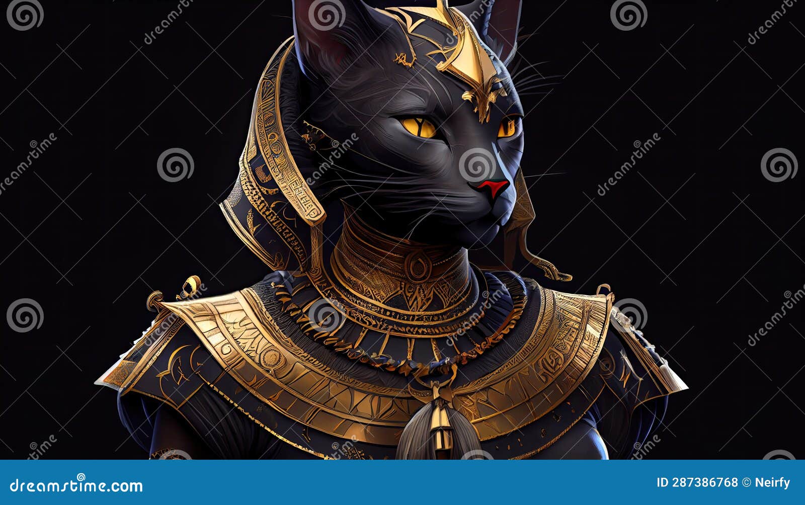 Bastet Egyptian Cat Watercolor. Symbol Egypt Stock Photo ...