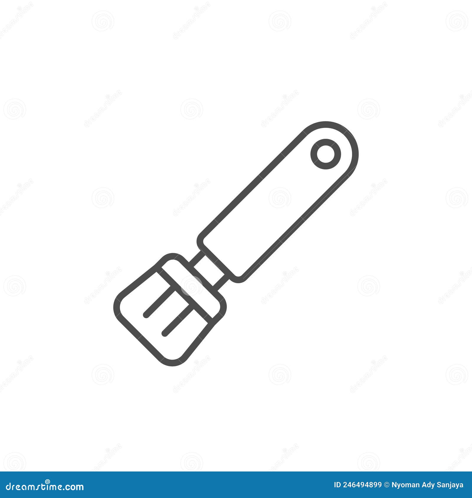 Basting Brush Vector Icon. Outline Flat Sign for Mobile Concept and Web ...