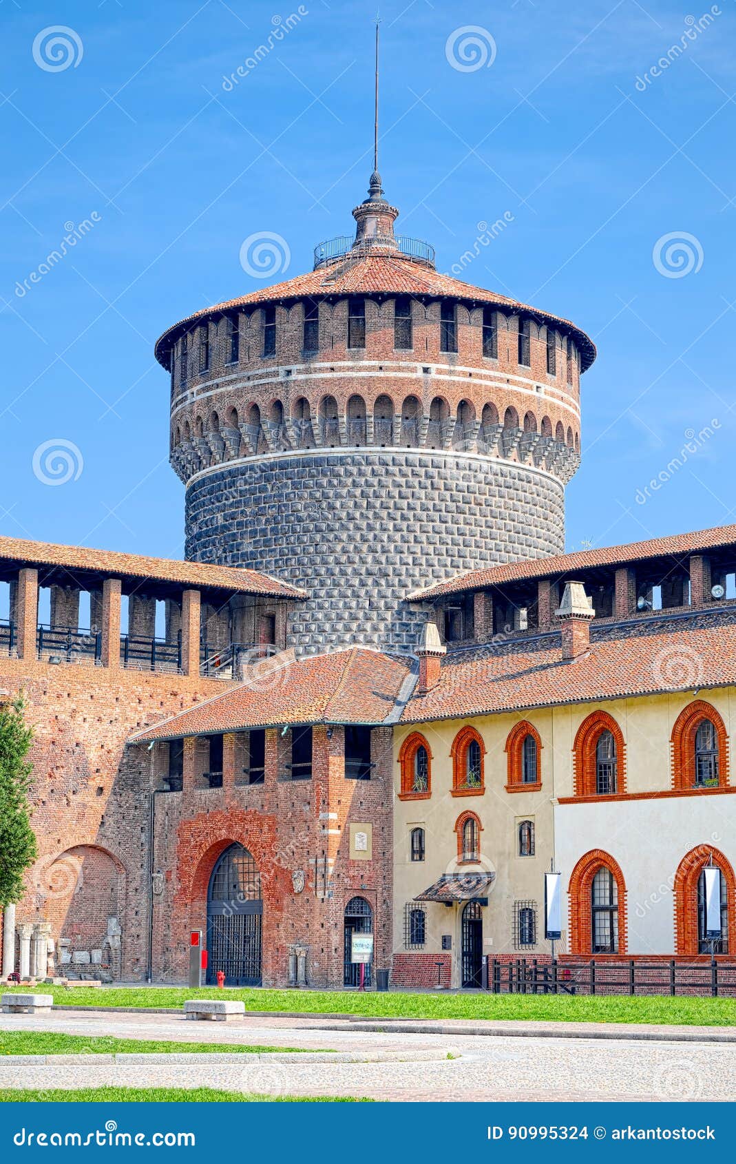 Bastion and Bulwark of the Sforza Castle, Milan Stock Photo - Image of ...