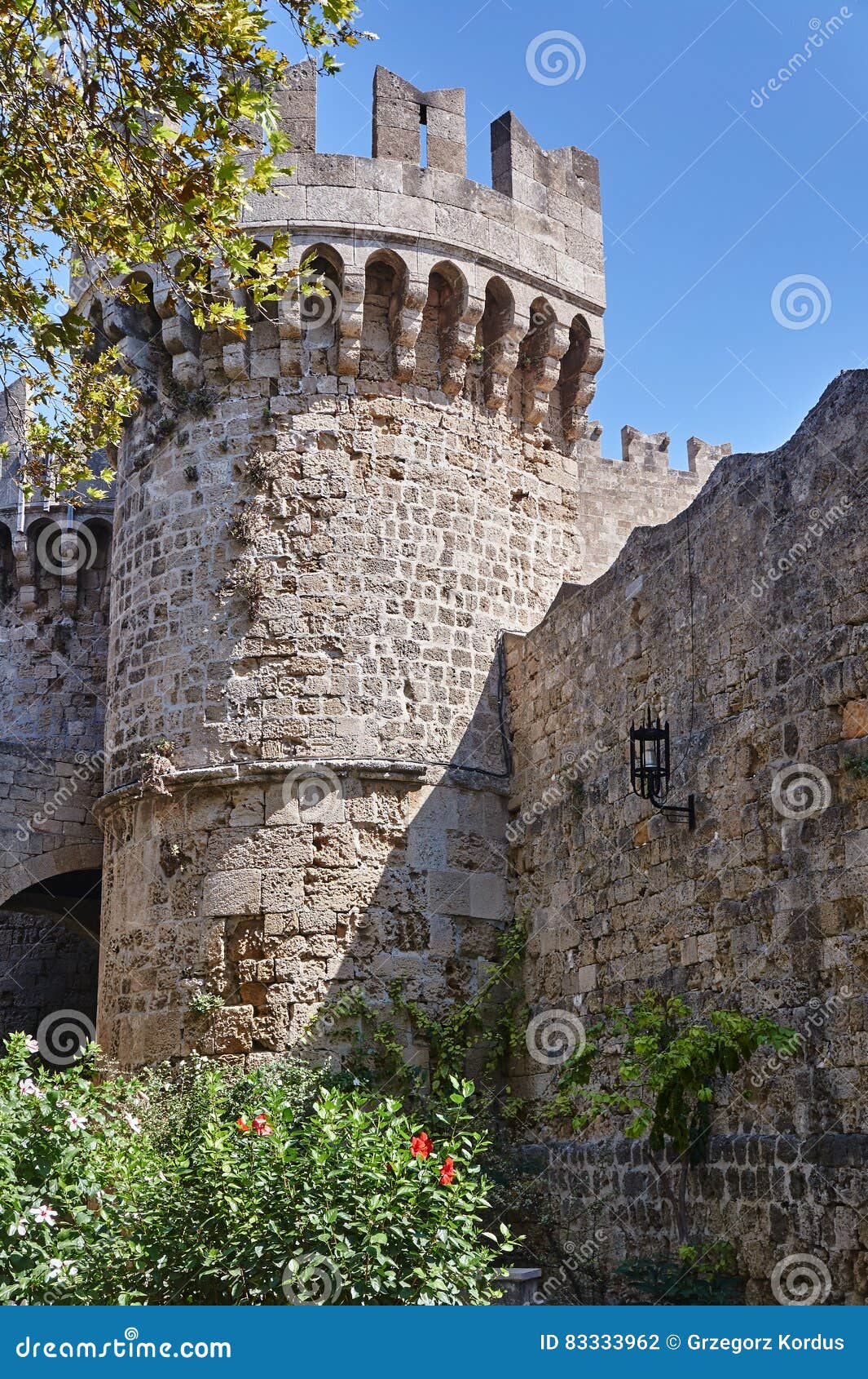 Bastion of the Medieval Castle of the Knights Stock Photo - Image of ...